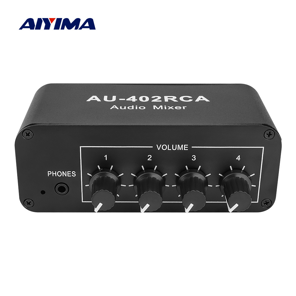 Stereo Audio Mixer Multi-Channel Audio Source Reverberator Volume Independent Control 3.5mm RCA ...