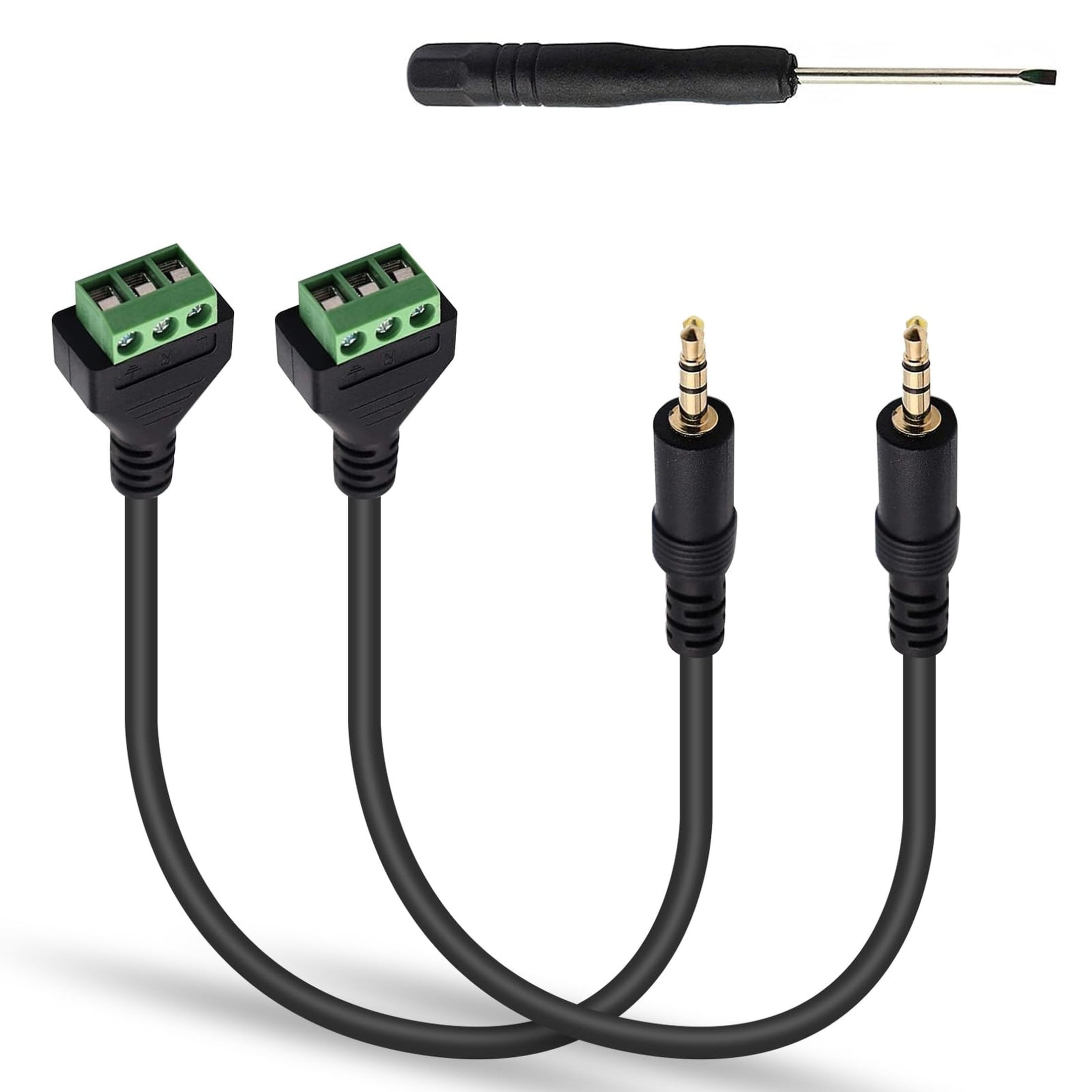 Stereo Audio Screw Terminal Adapter Cable Set for AV Connections 30cm ...