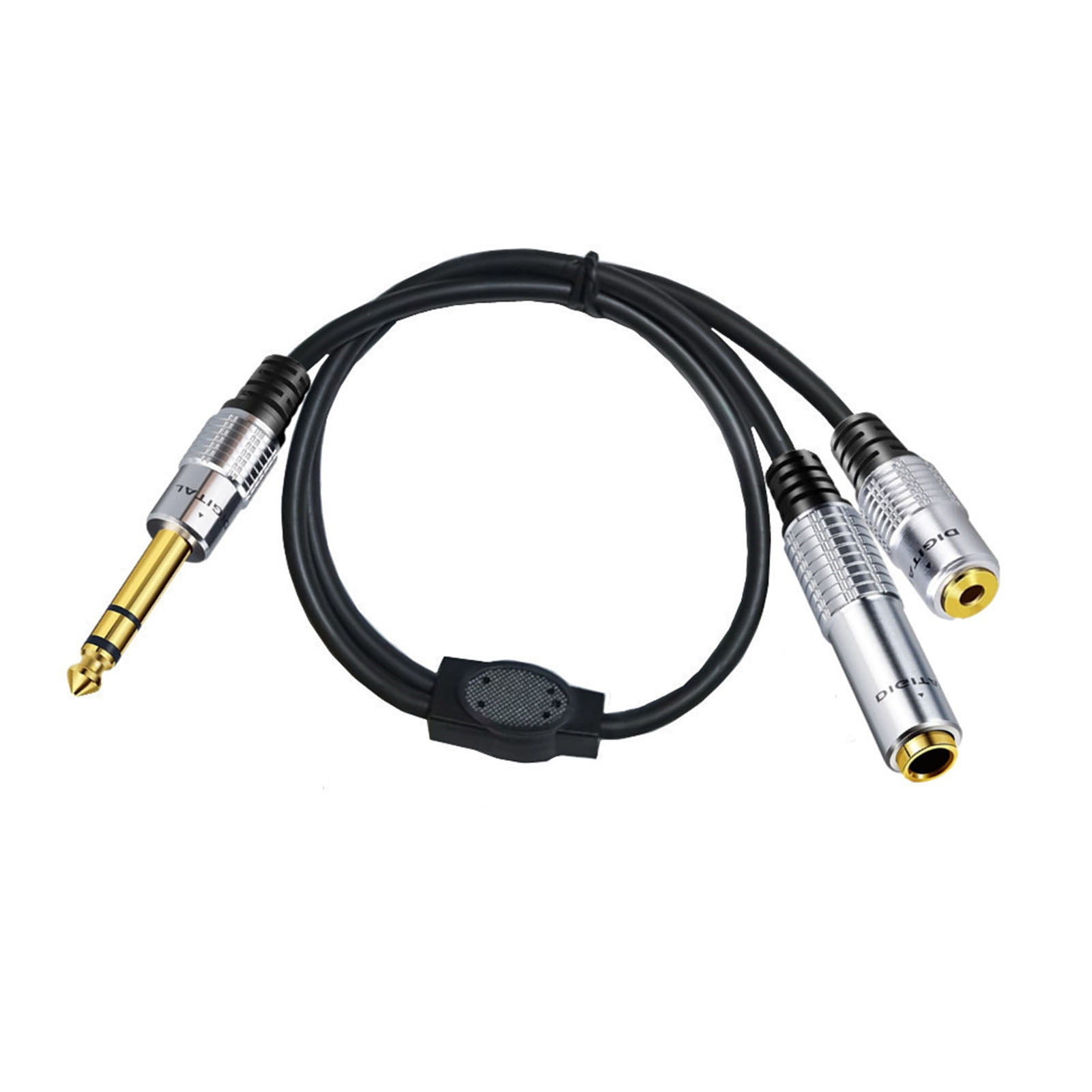 Stereo Cable 6.35mm Male to 6.35mm Female+3.5mm Female Cable Y Splitter ...