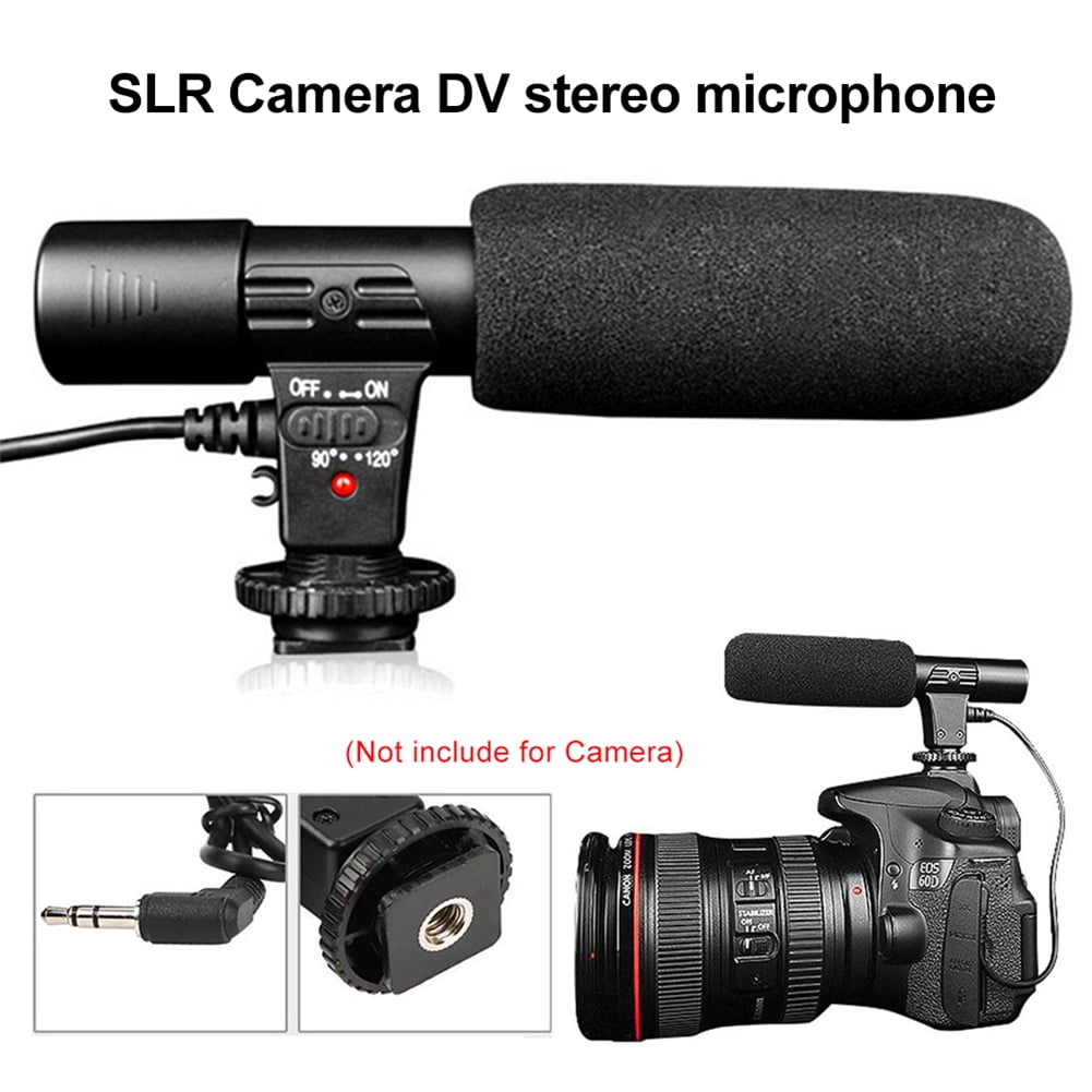 Stereo Condenser Recording Microphone Mic for SLR camera/camcorder/DV ...