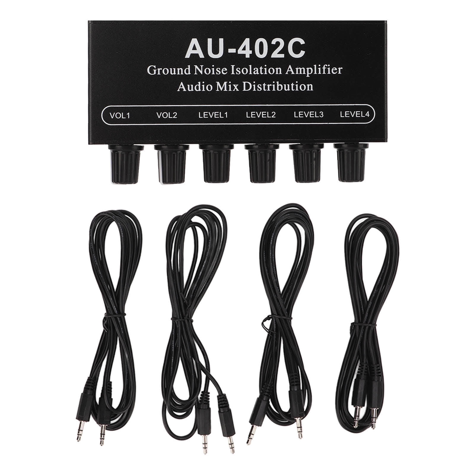 Stereo Dual Channel Audio Splitter 4 in 2 Out Mixer Ground Noise ...