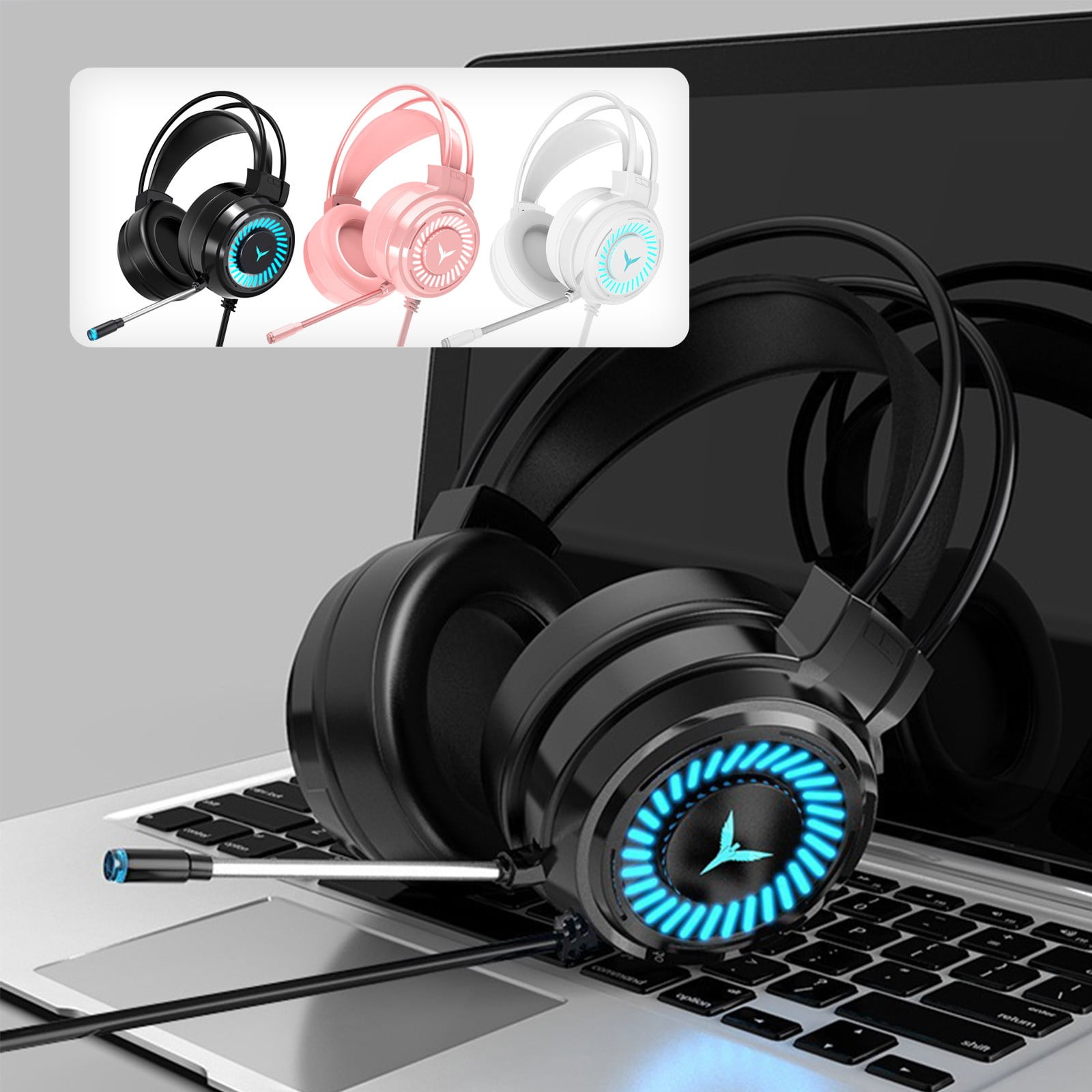 Stereo Gaming Headset Noise Cancelling Over Ear Headphones With Mic ...