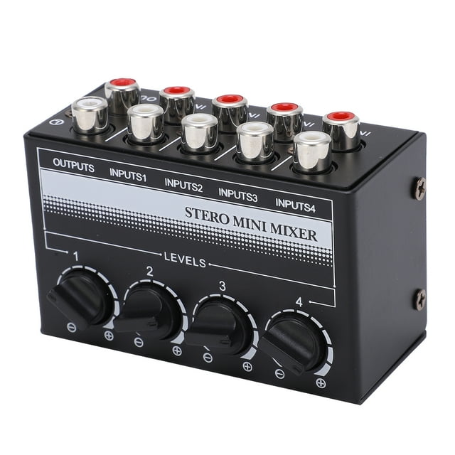 Stereo Mini Mixer Passive Audio Signal Controller 4 Channel Hub for ...