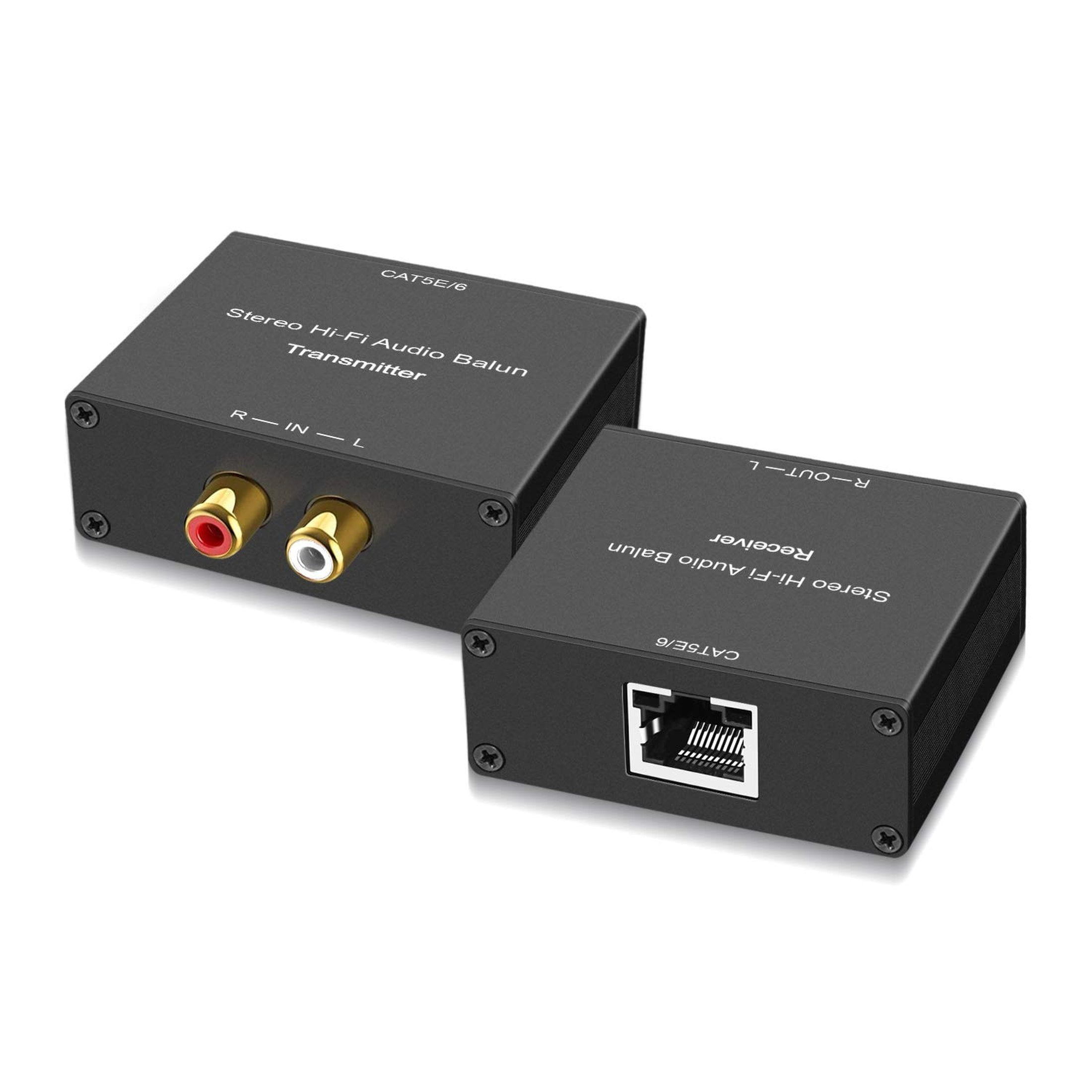 Stereo RCA Audio Extender Balun for Cat5e and Cat6 Connections ...