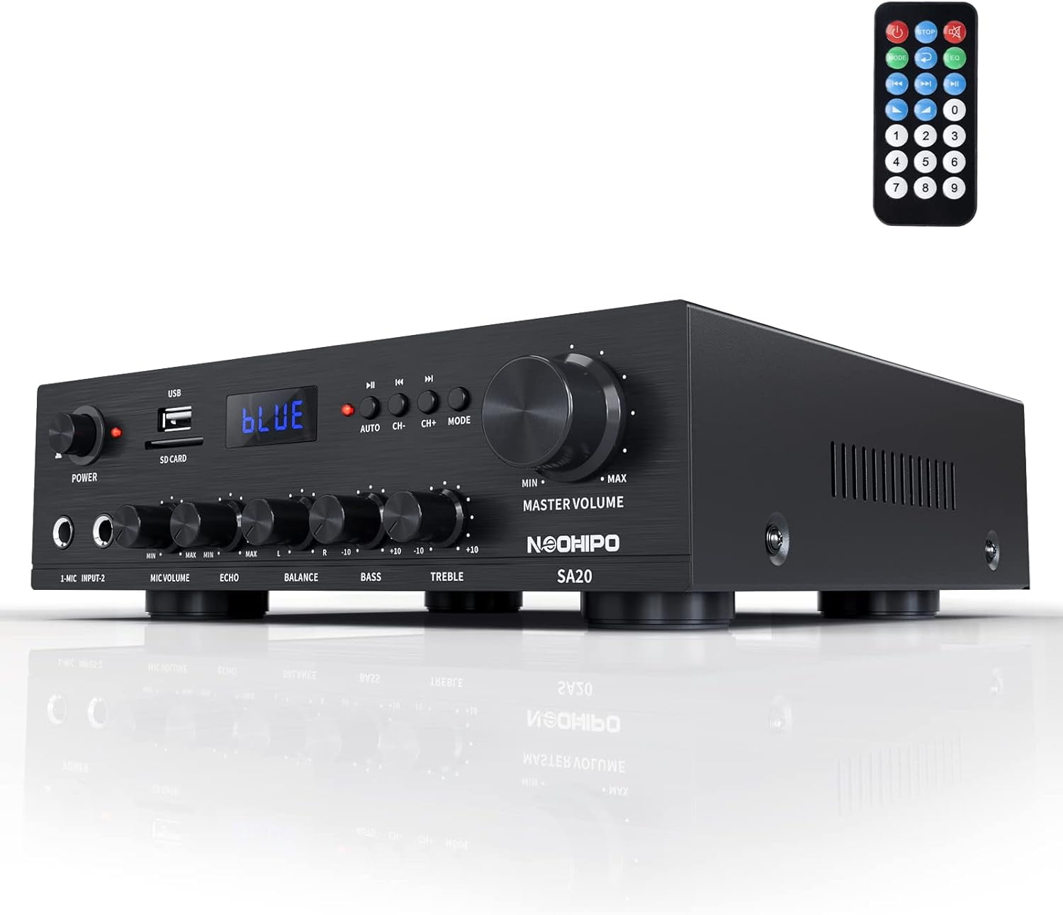 Stereo Receiver & Amplifier Home Audio Bluetooth Amp, Bluetooth 5.0, 500Wx2, 2.1 Channel, with ...
