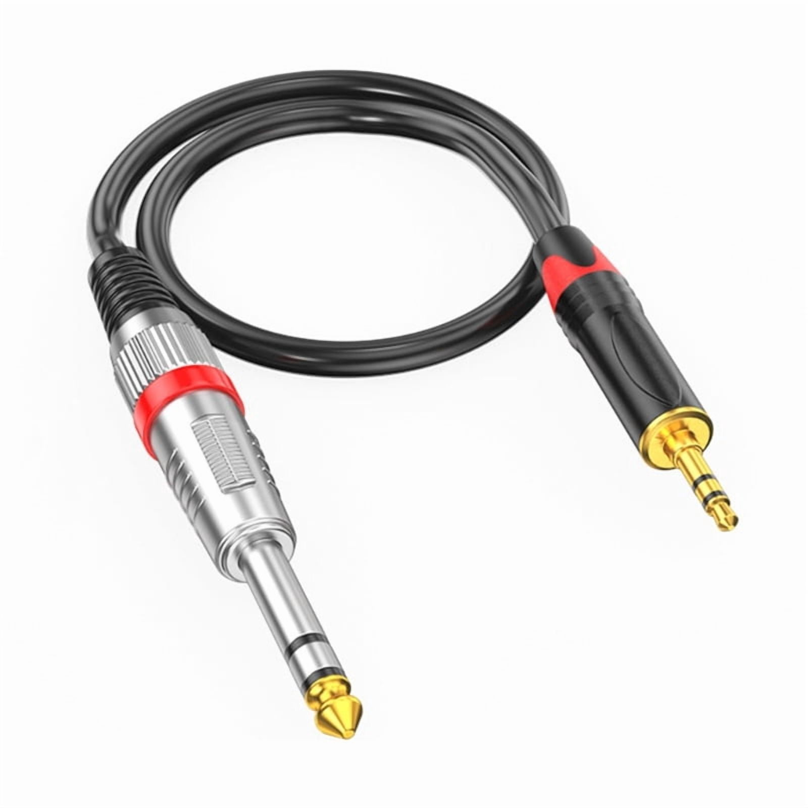 Stereo Sound Aux Cable 3.5mm to 6.35mm Male Connectors Cord Wire ...
