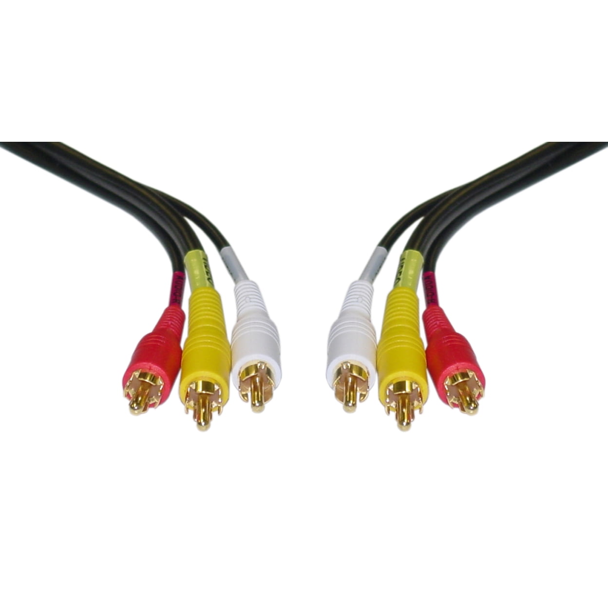 Stereo/VCR RCA Cable, 2 RCA (Audio) + RCA RG59 Video, Gold-plated ...