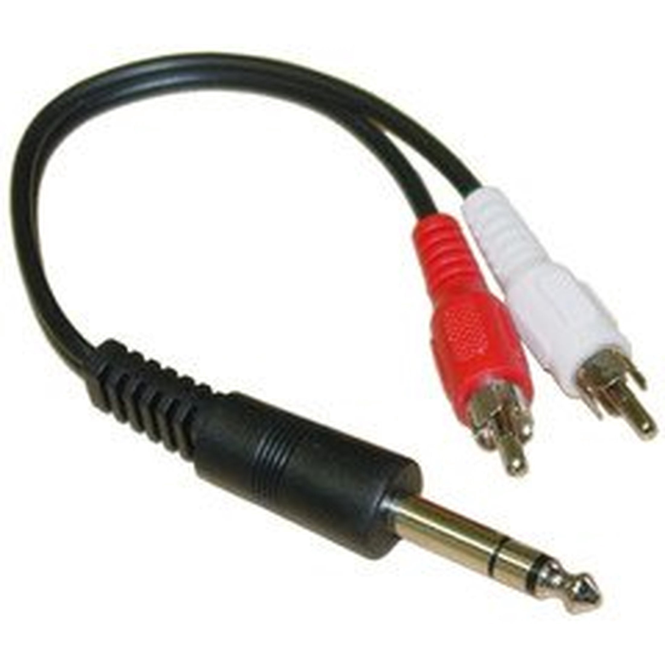 StereoLink 1/4 Inch to Dual RCA Adapter Cable - 6 Inch Length - Walmart.com