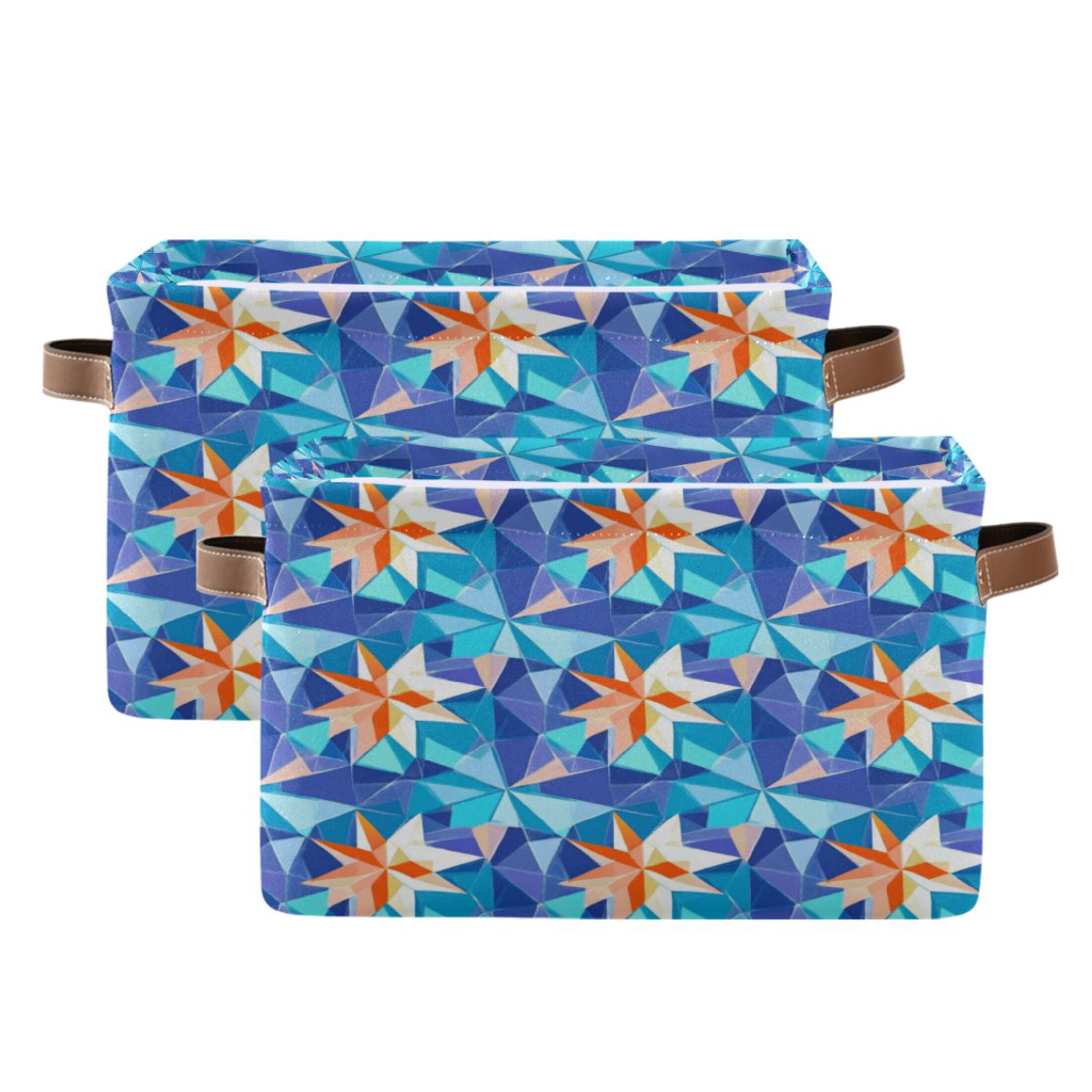 Stereoscopic Star Pattern Foldable Storage Basket,Canvas Fabric ...