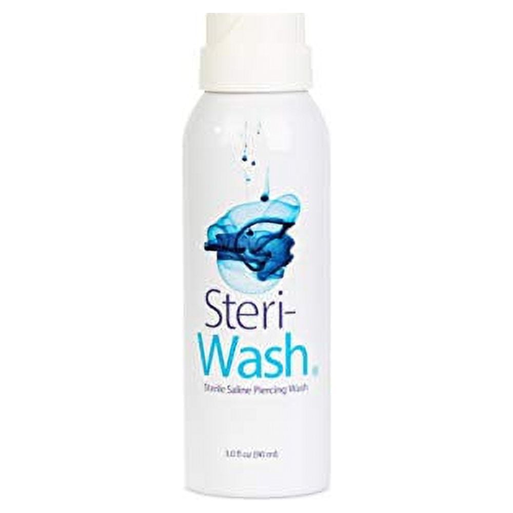 Steri-Wash Aftercare Saline Piercing Spray, Sterilized Solution, Vegan ...