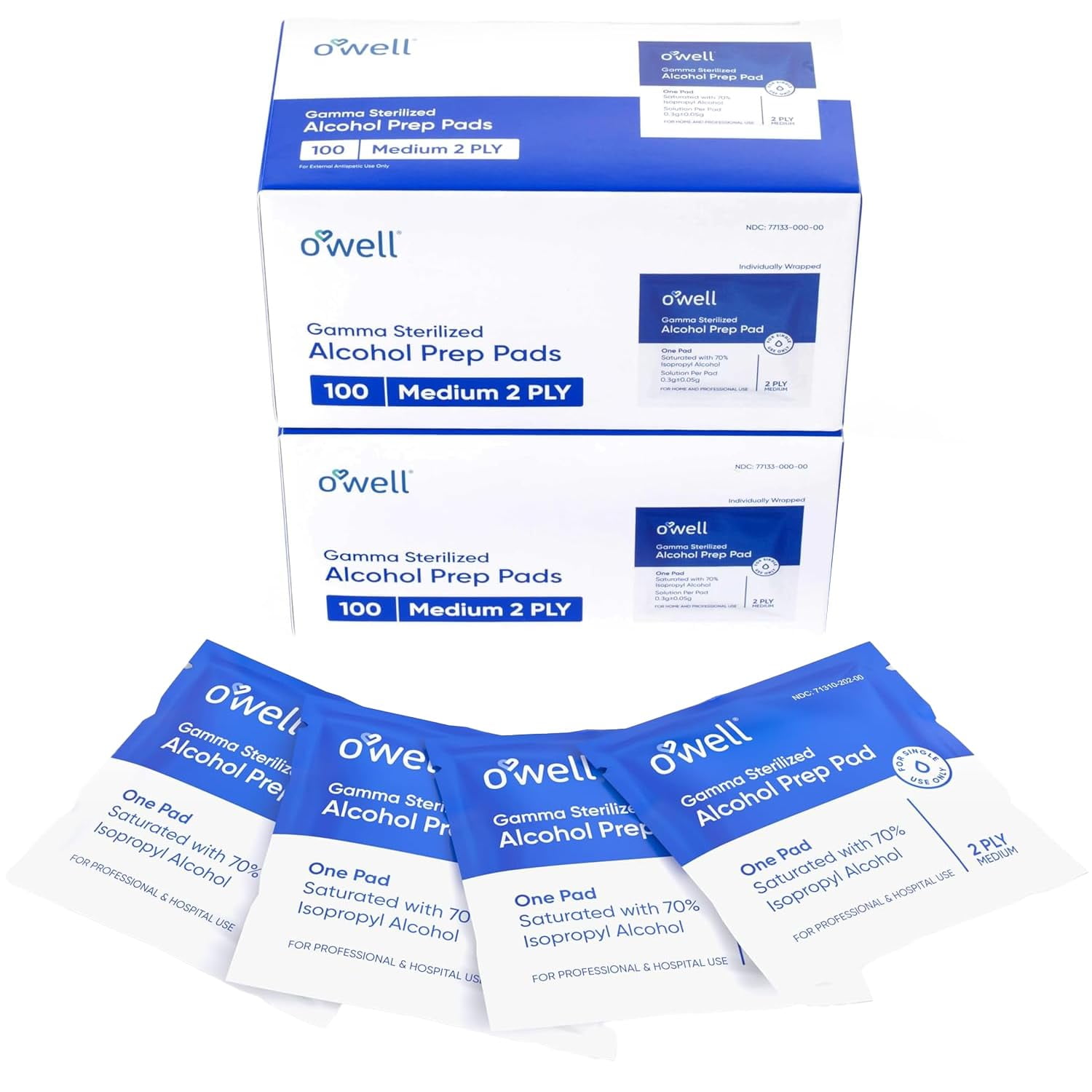 Sterile Alcohol Prep Wipes - Individually Wrapped 2-Ply Antiseptic ...
