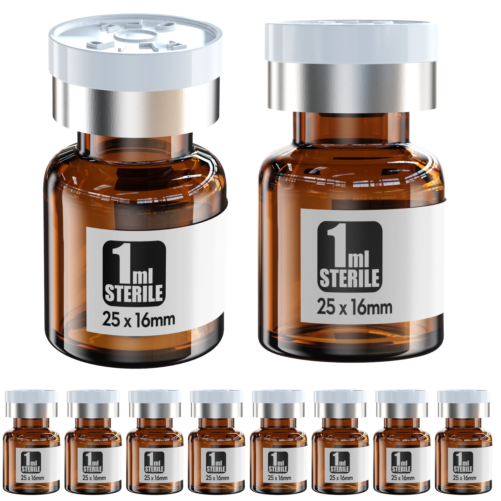 Sterile Empty Amber Vials with Self Healing Injection Port,with Flip ...