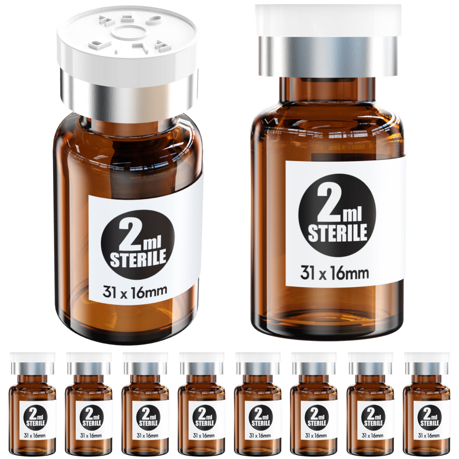 Sterile Empty Amber Vials with Self Healing Injection Port,with Flip ...