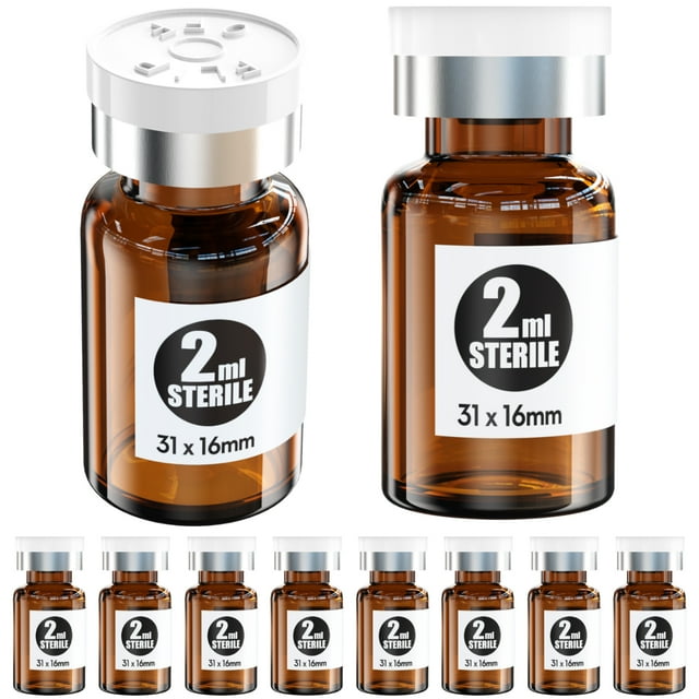 Sterile Empty Amber Vials with Self Healing Injection Port,with Flip ...