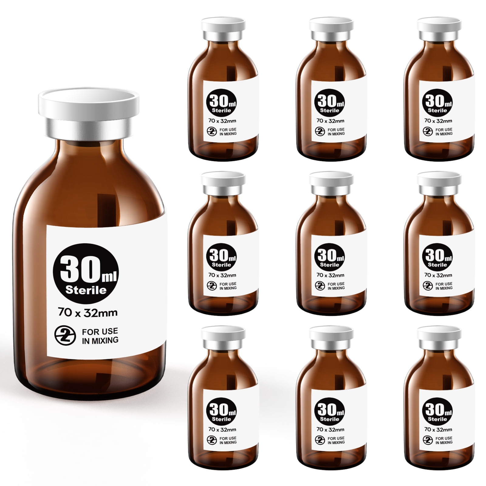 Sterile Empty Amber Vials with Self Healing Injection Port,with Flip ...