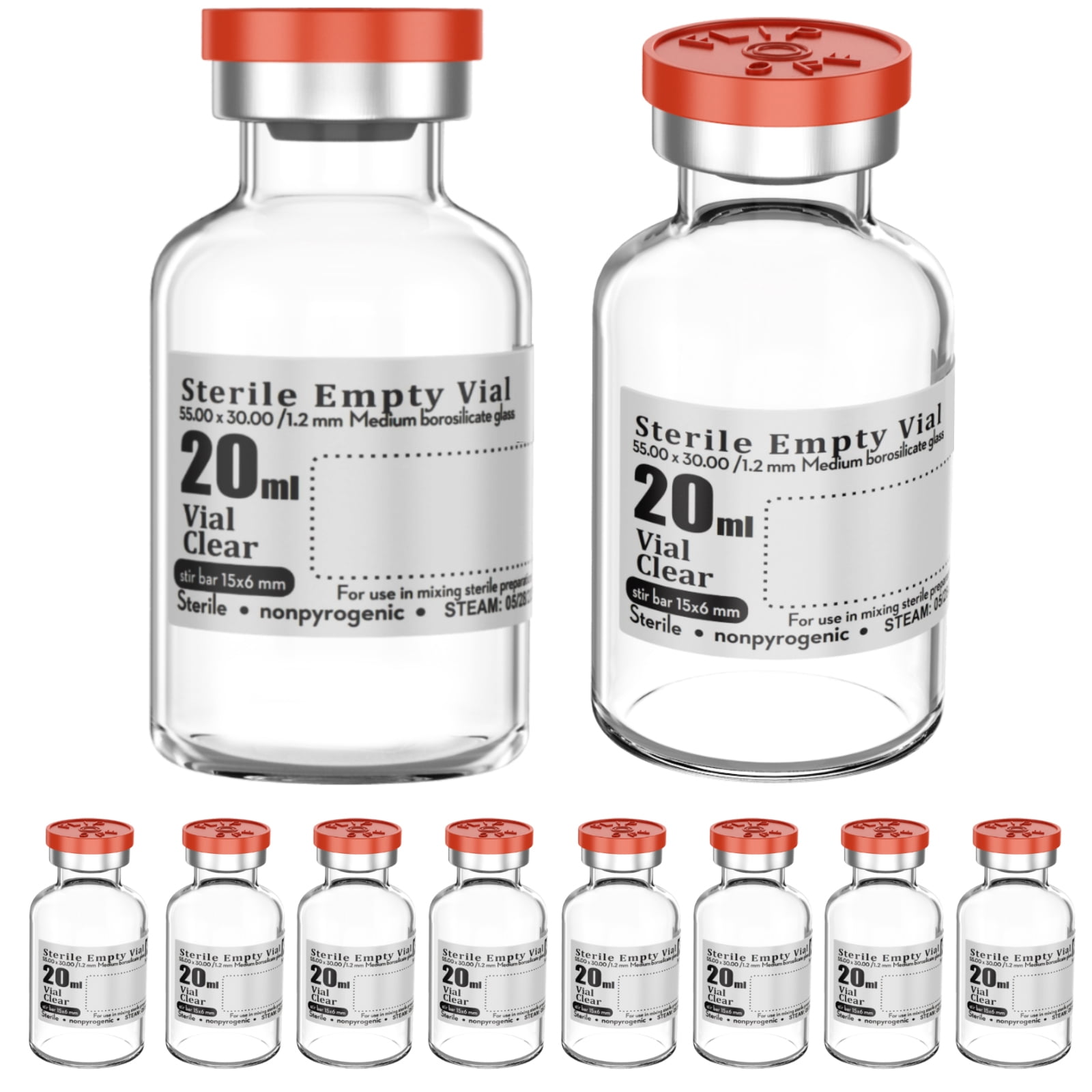 Sterile Empty Vials with Self Healing Injection Port,with Flip Off ...