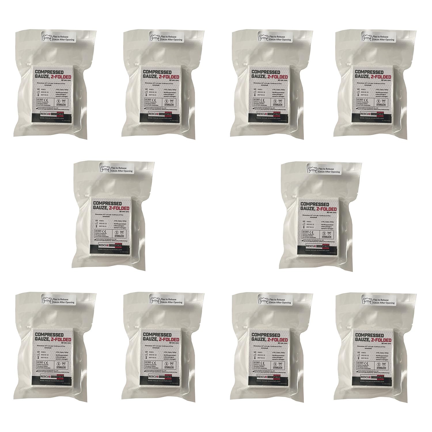 Sterile Gauze Compress - 10-Pack Value for First Aid Kit & Wound Care ...