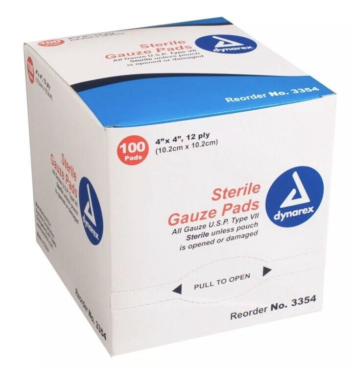 Sterile Gauze Pads 4" X 4" 12-Ply Single Wound Care (Lot of 4 boxes ...