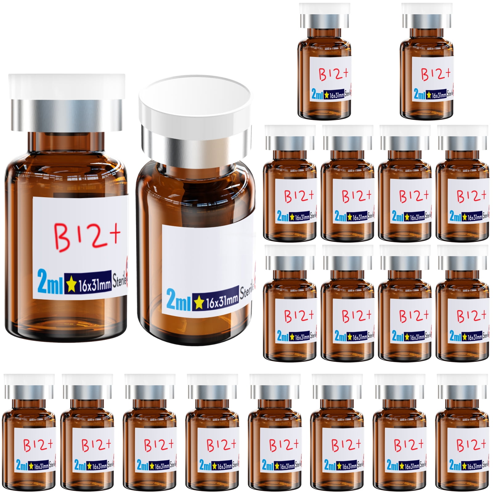Sterile Glass Vials Sealed with 13mm Rubber Stopper and Burr-Free ...