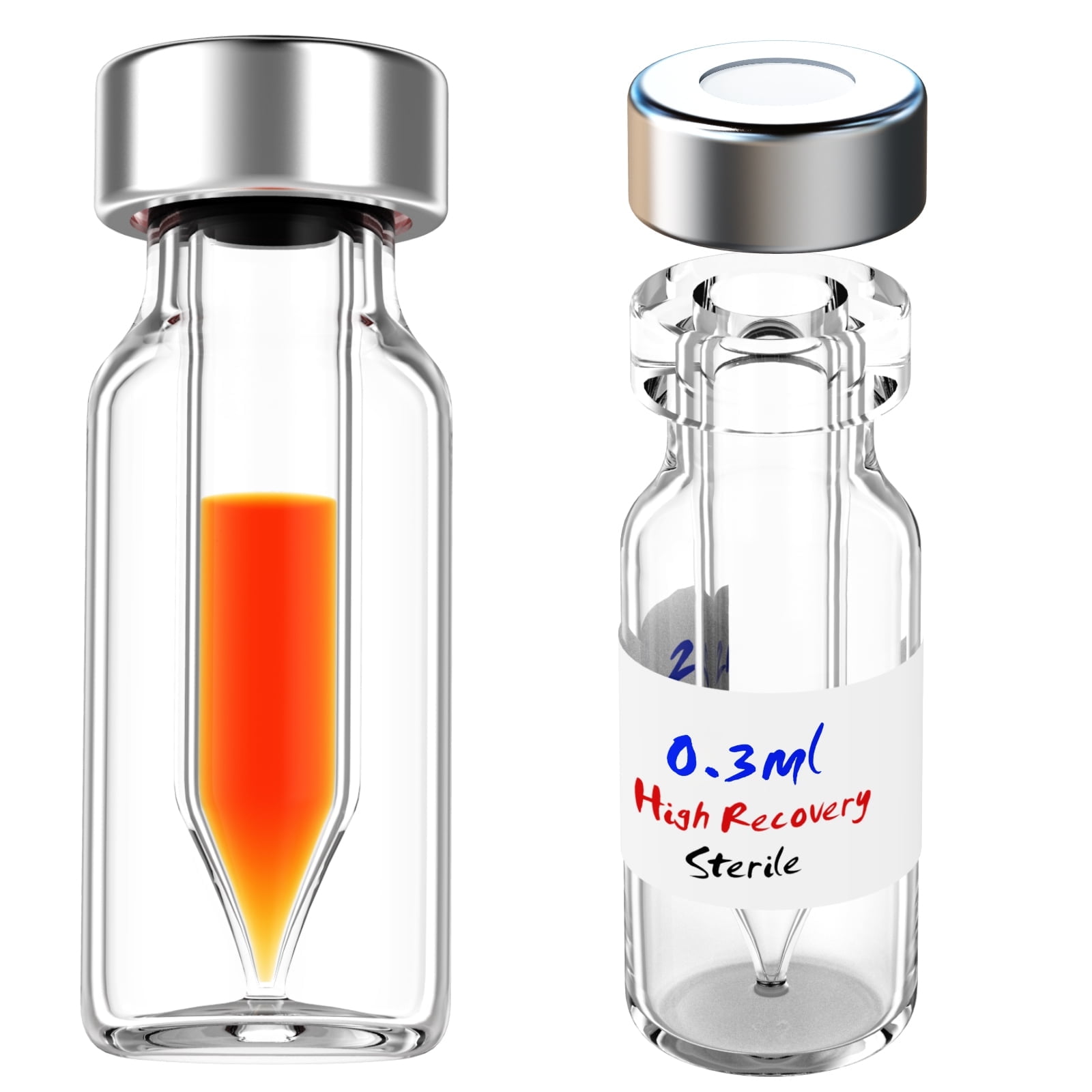 Sterile Micro-insert Vial Glass Insert Conical Bottom Shell Vials with Aluminum Crimp Top Cap ...