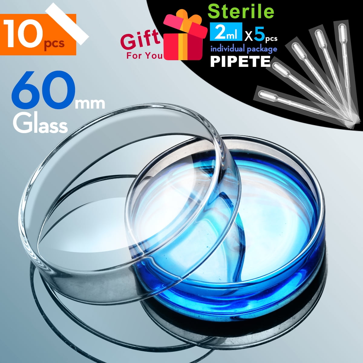 Sterile Petri Dishes with Lids, 60mm Culture Dishes with 2ml Plastic ...