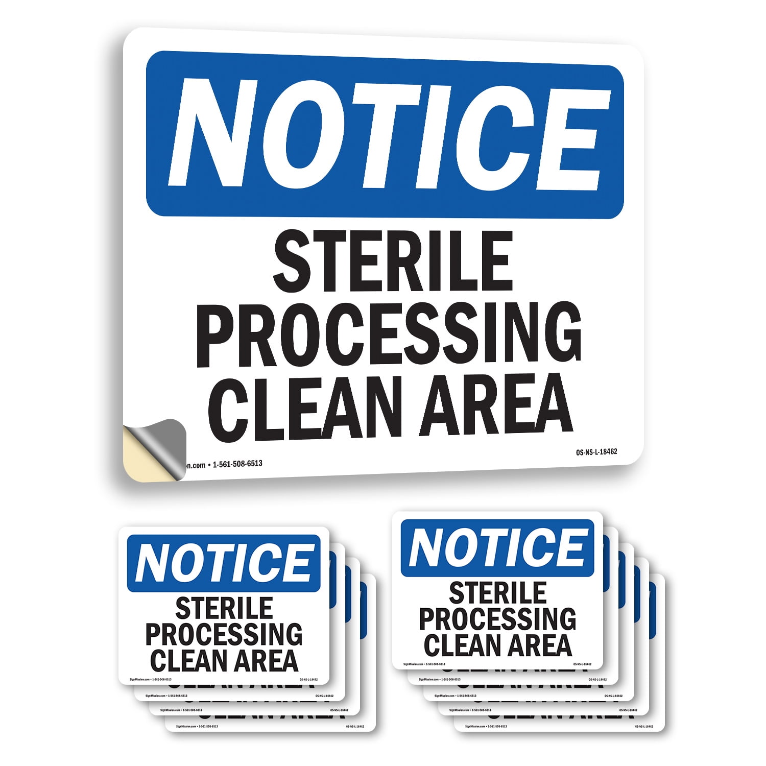 Sterile Processing Clean Area OSHA Notice Vinyl Decal Label 10 Inch x 7 ...