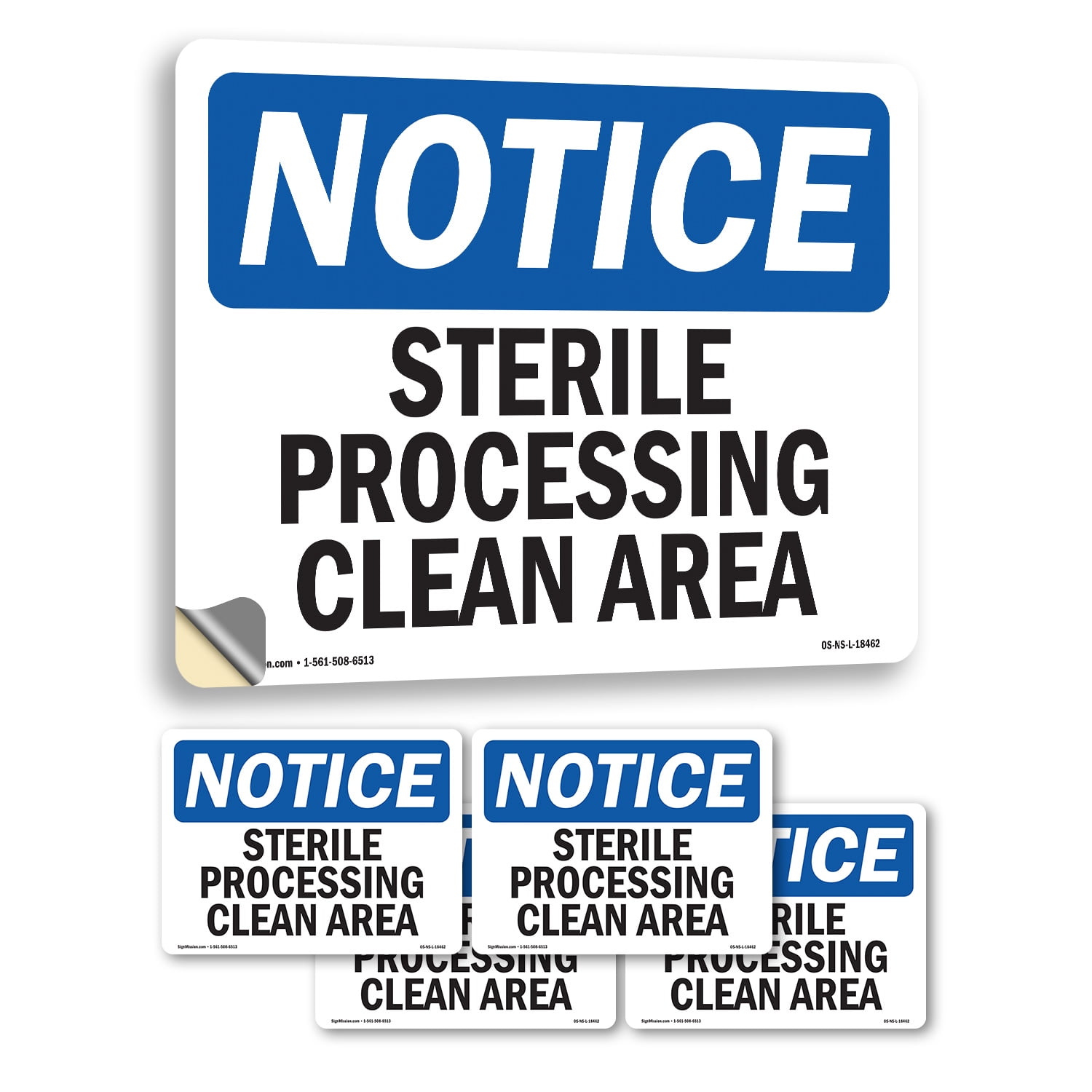 Sterile Processing Clean Area OSHA Notice Vinyl Decal Label 18 Inch x ...