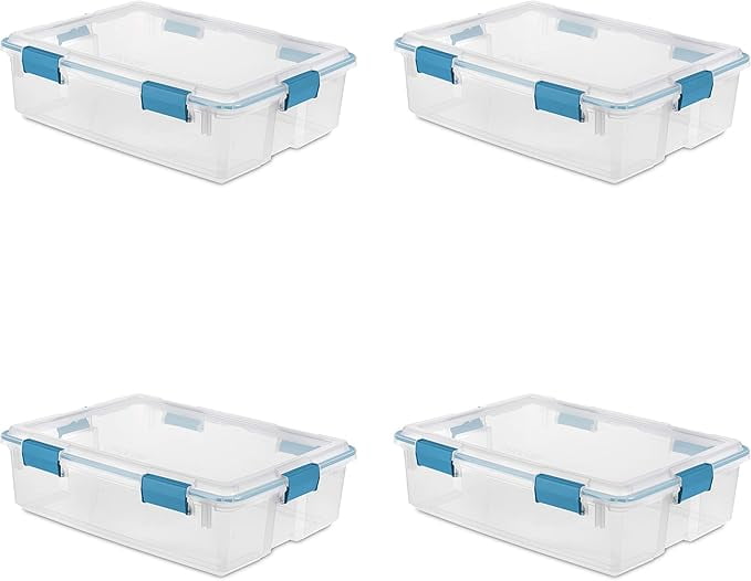 Sterile Stackable Storage Boxes, Lockable Lid, Transparent, 4 Pack ...