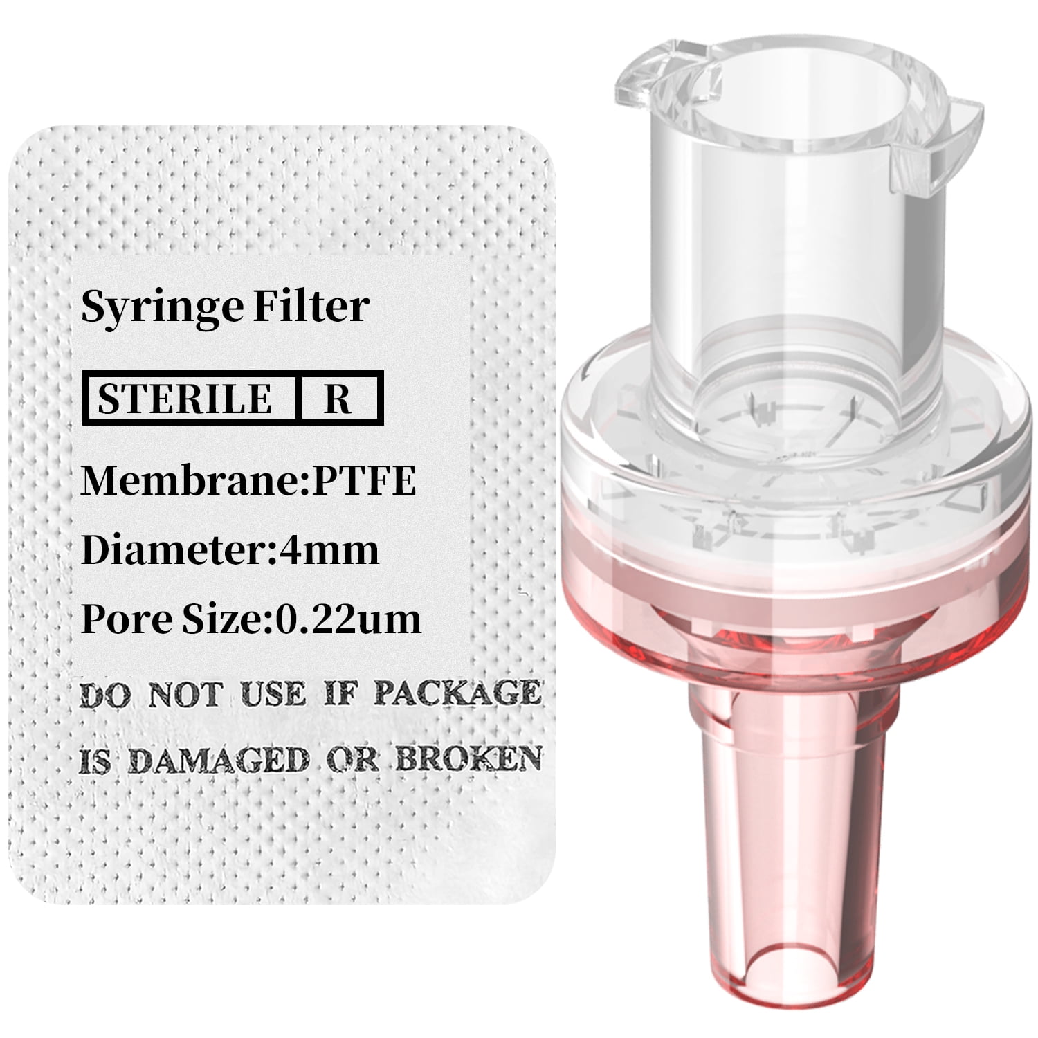 Sterile hydrophilic Syringe Filters,PTFE Membrane 0.22μm Pore Size,4mm ...