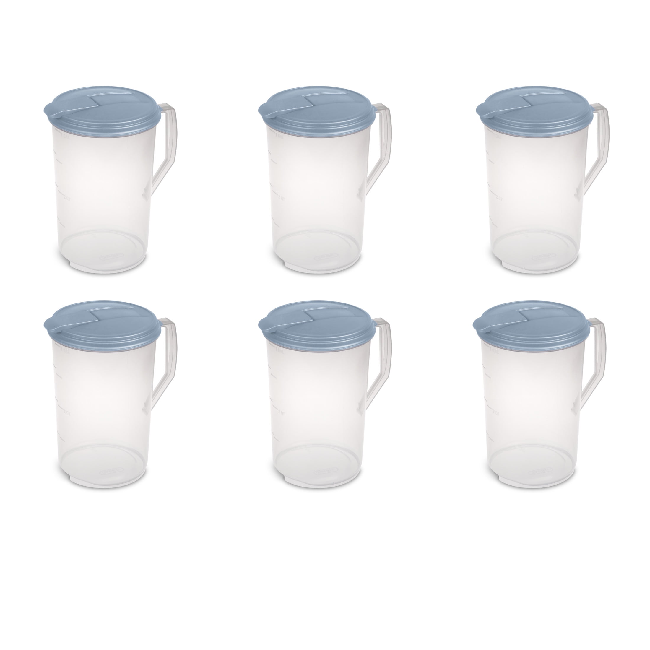 Sterilite 1 Gal. Round Pitcher, Clear Plastic, Flip-top Spout, Light ...