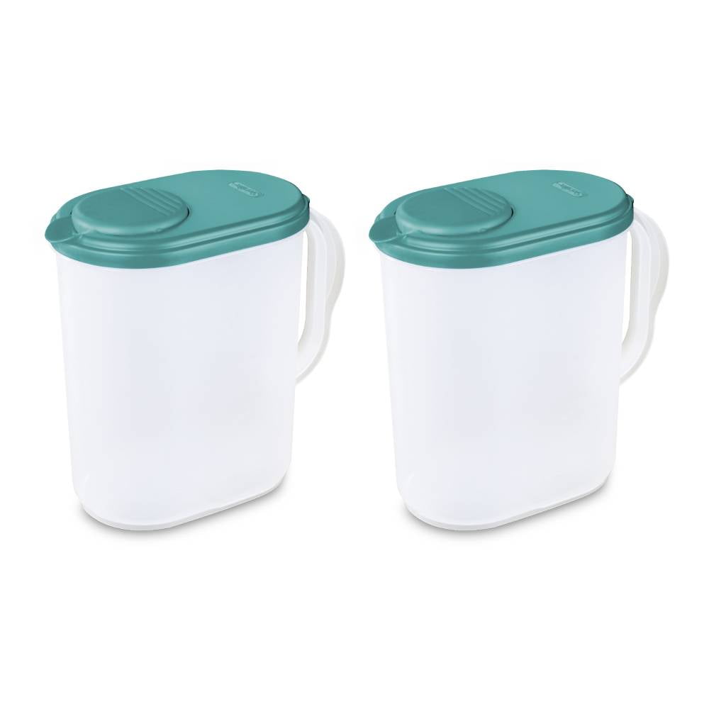 Sterilite 1 Gallon Beverage Jug, Plastic with Blue Lid, BPA-Free, 2 ...