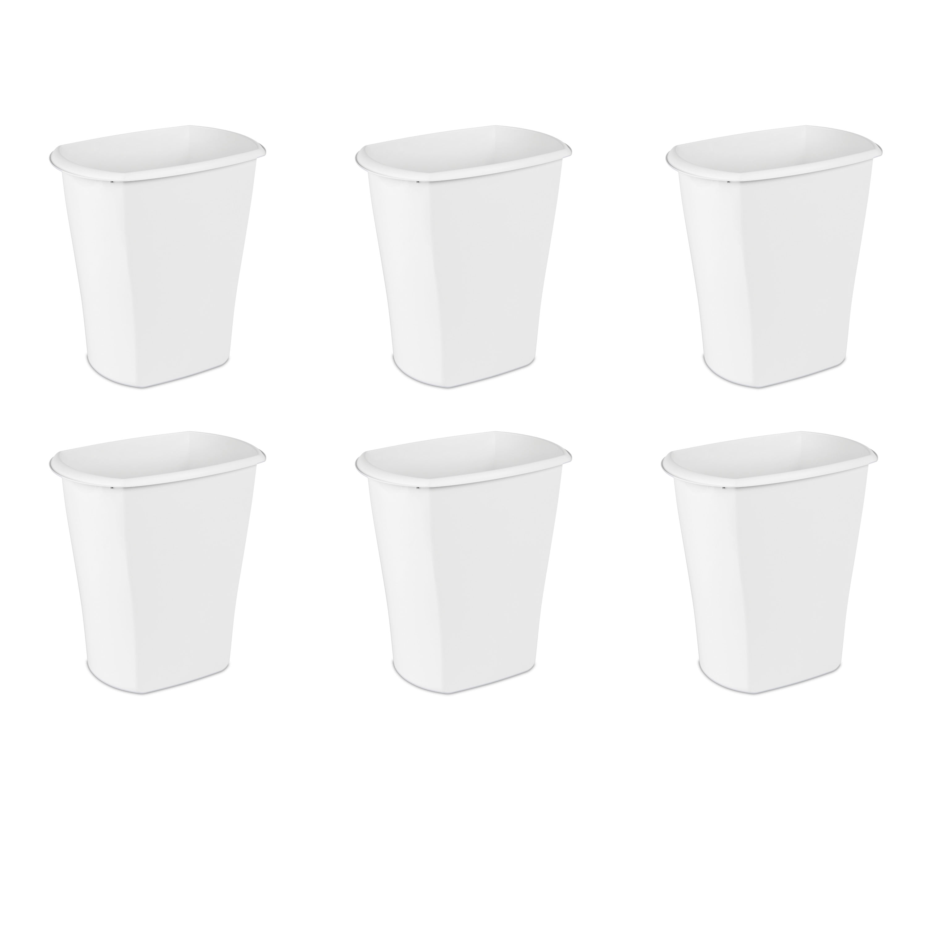 Sterilite 10 Gal. Rectangular Wastebasket - White - Set of 6 - Walmart.com