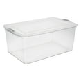Sterilite 105 Qt. Clear Plastic Latching Box, Gray Latches with Clear ...