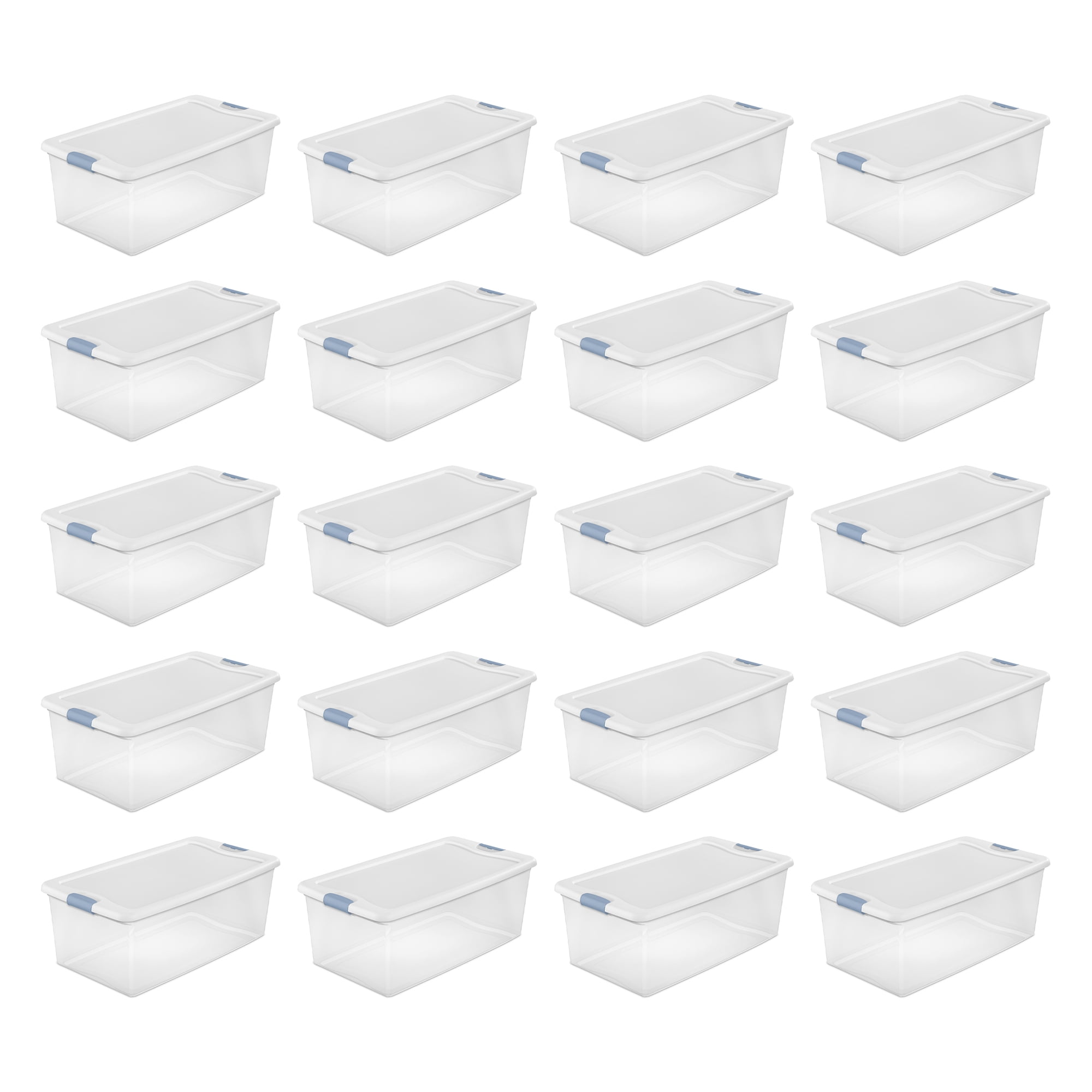Sterilite 106 Quart Clear Plastic Stackable Storage Bin Totes with ...