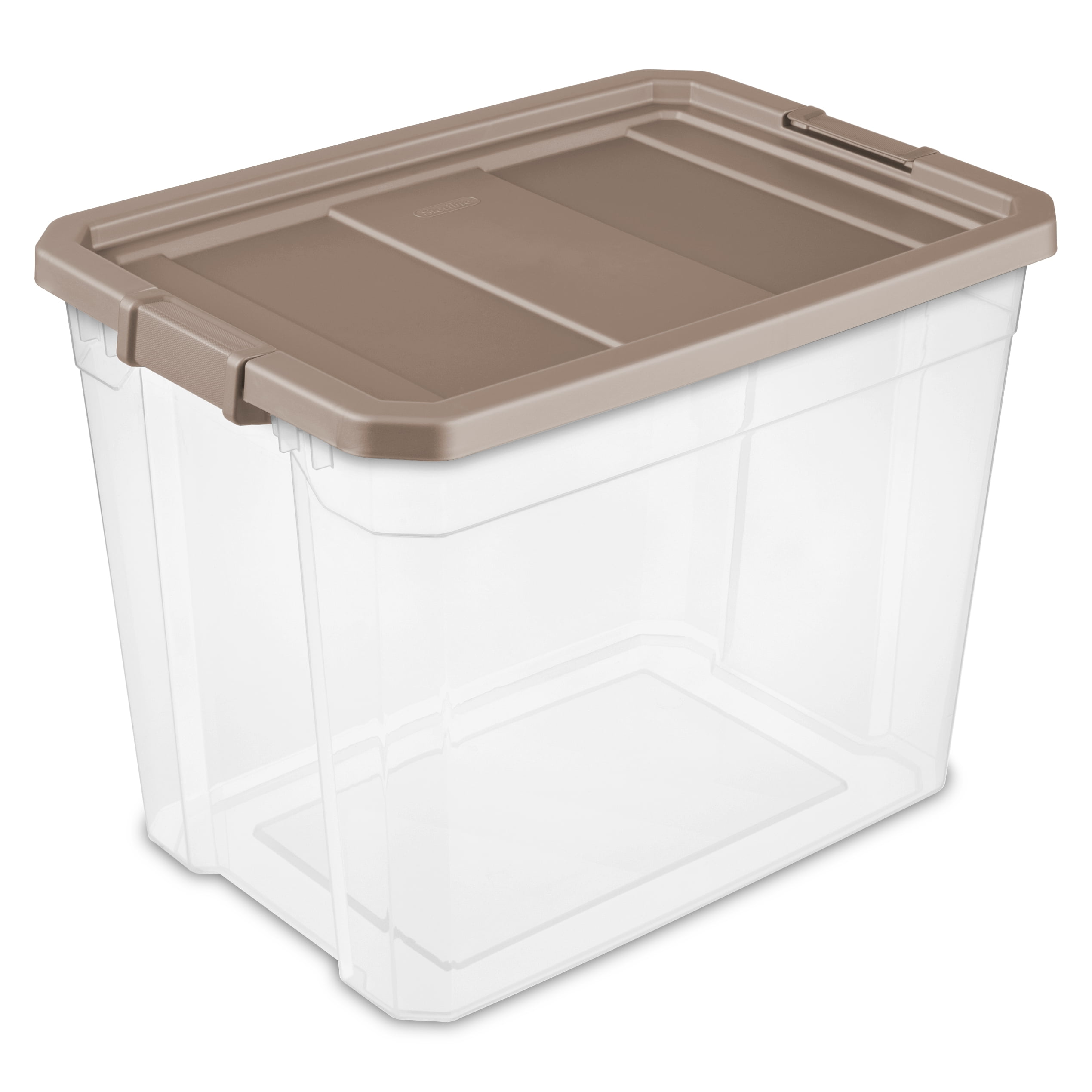 Sterilite 108 Quart Plastic Stacker Storage Box, Brown - Walmart.com