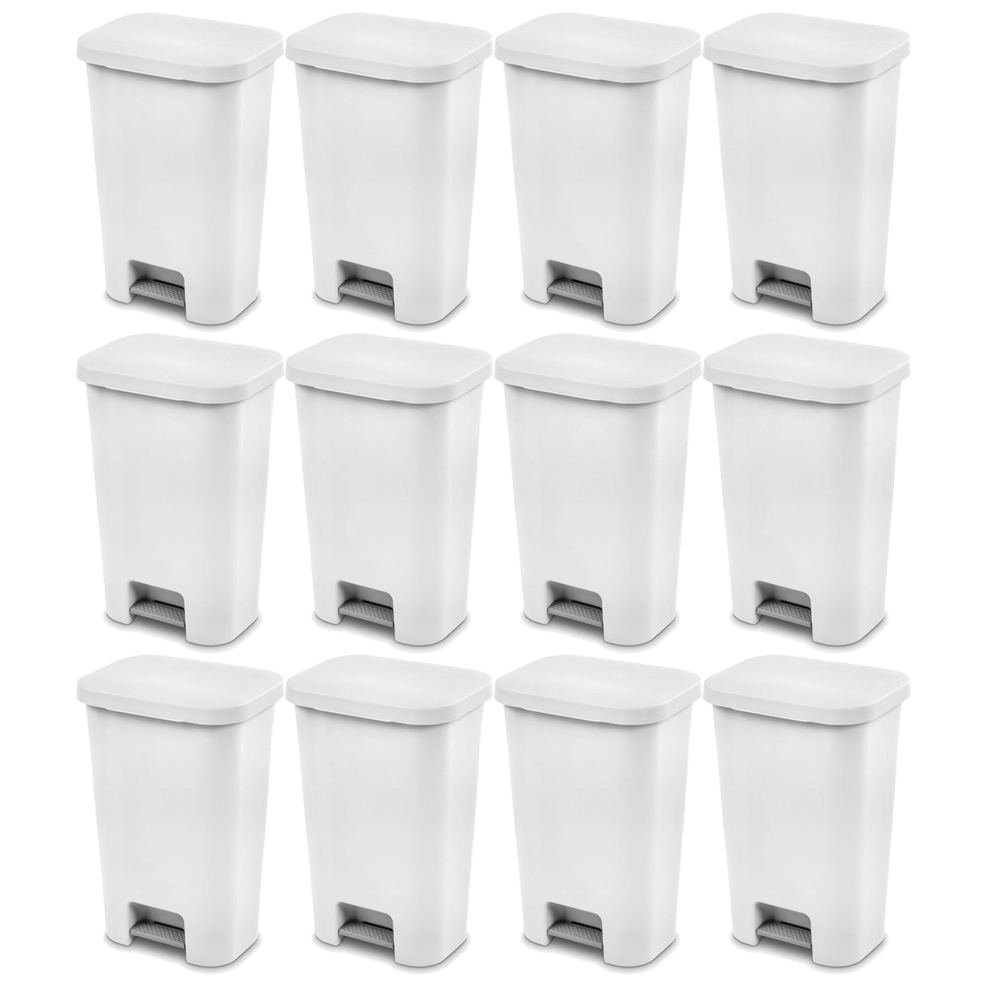 Sterilite 11.9 Gallon Rectangular Step On Kitchen Plastic Indoor ...