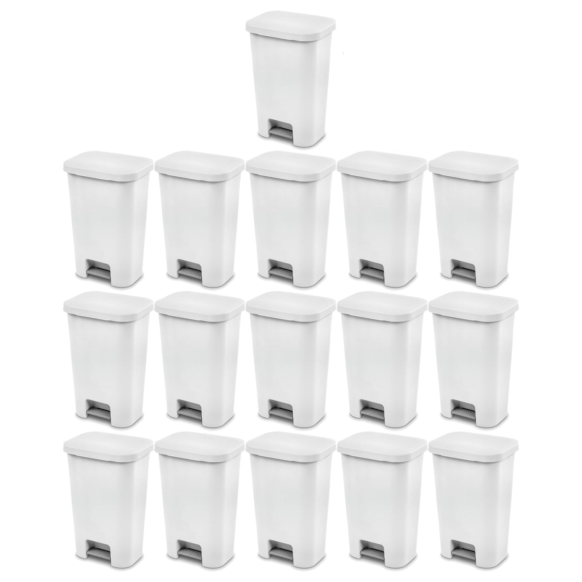 Sterilite 11.9 Gallon Rectangular Step On Kitchen Plastic Indoor ...