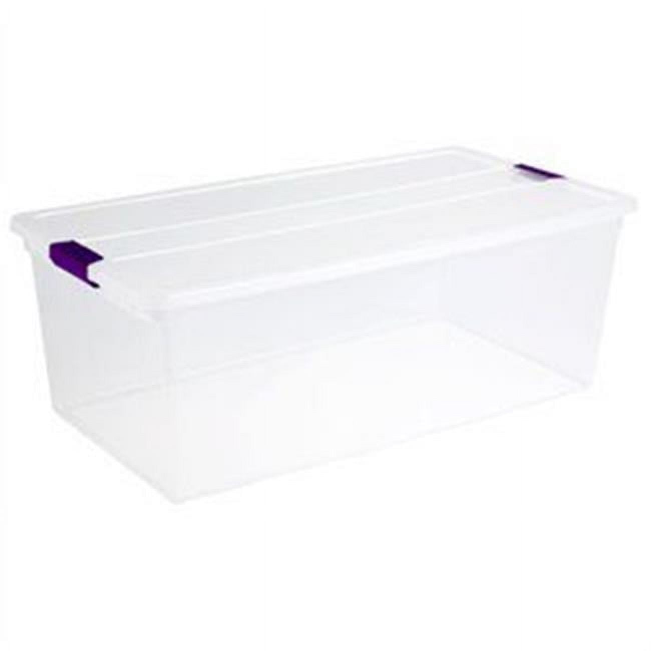 Sterilite 110 Quart Clear Storage Box with Secure Latch Handles, (4 ...