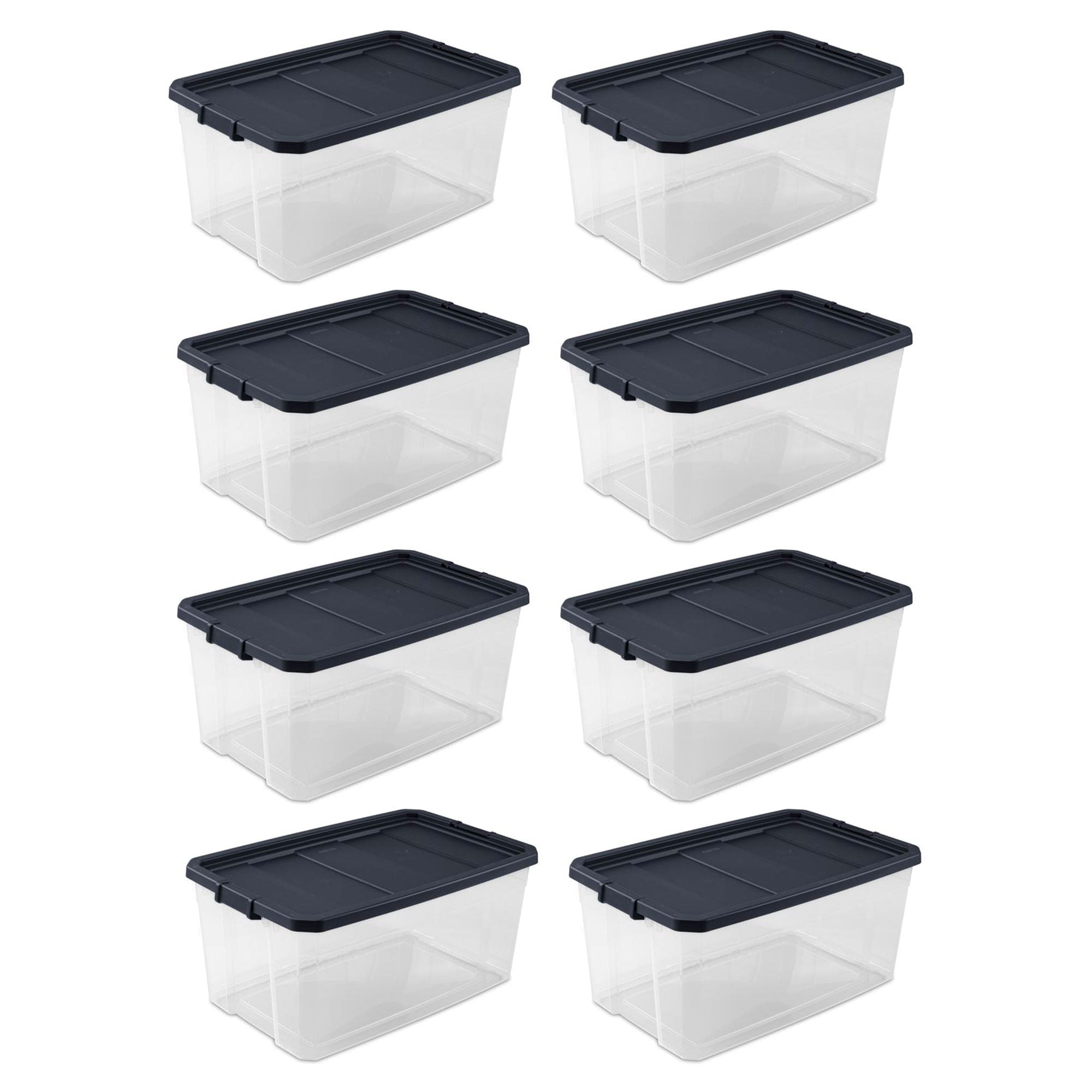 Sterilite 116 Qt Heavy Duty Box Stackable Storage Bin with Lid, (8 Pack ...