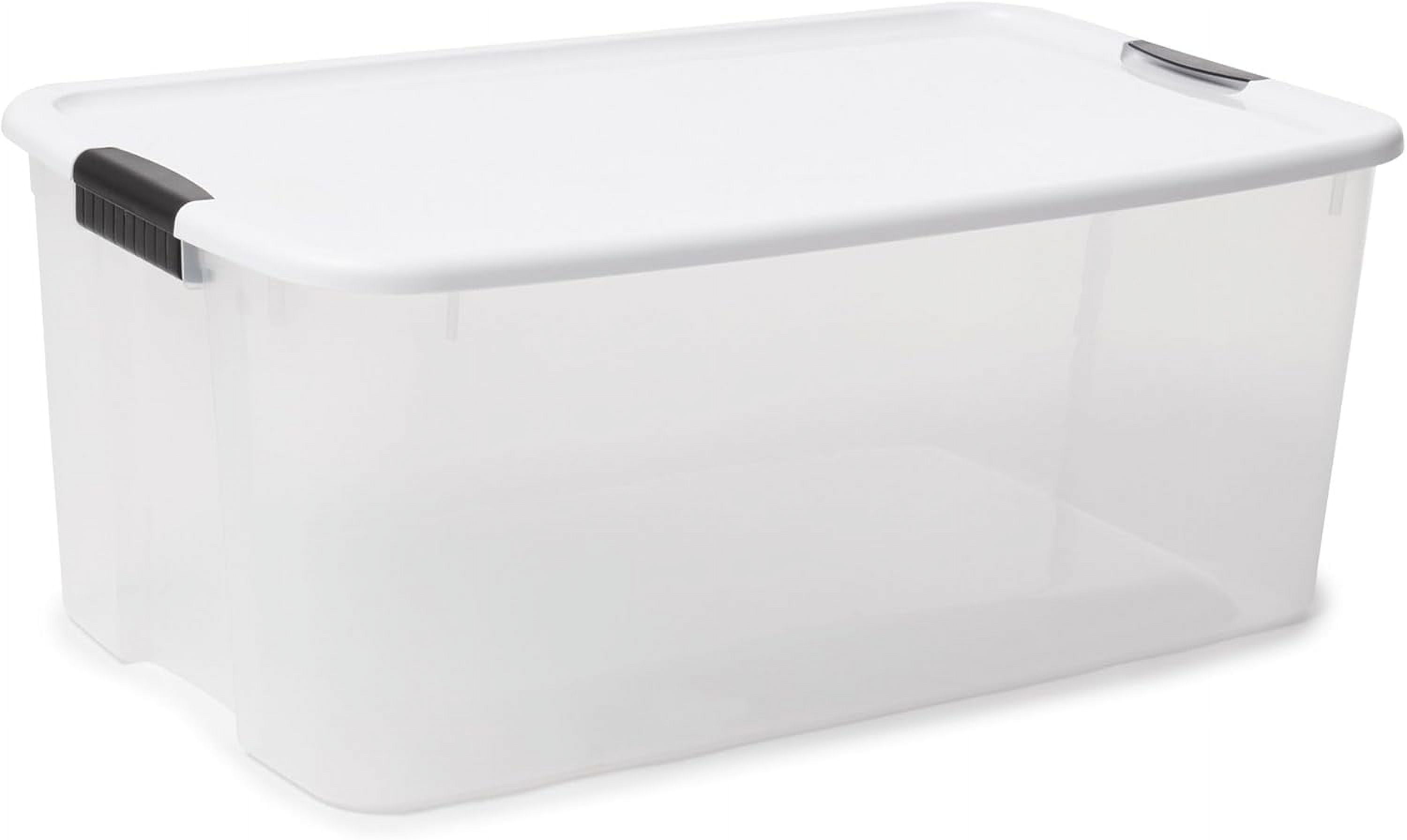 Sterilite 116 Quart Clear Stackable Latching Storage Bins with Lids, 4 ...