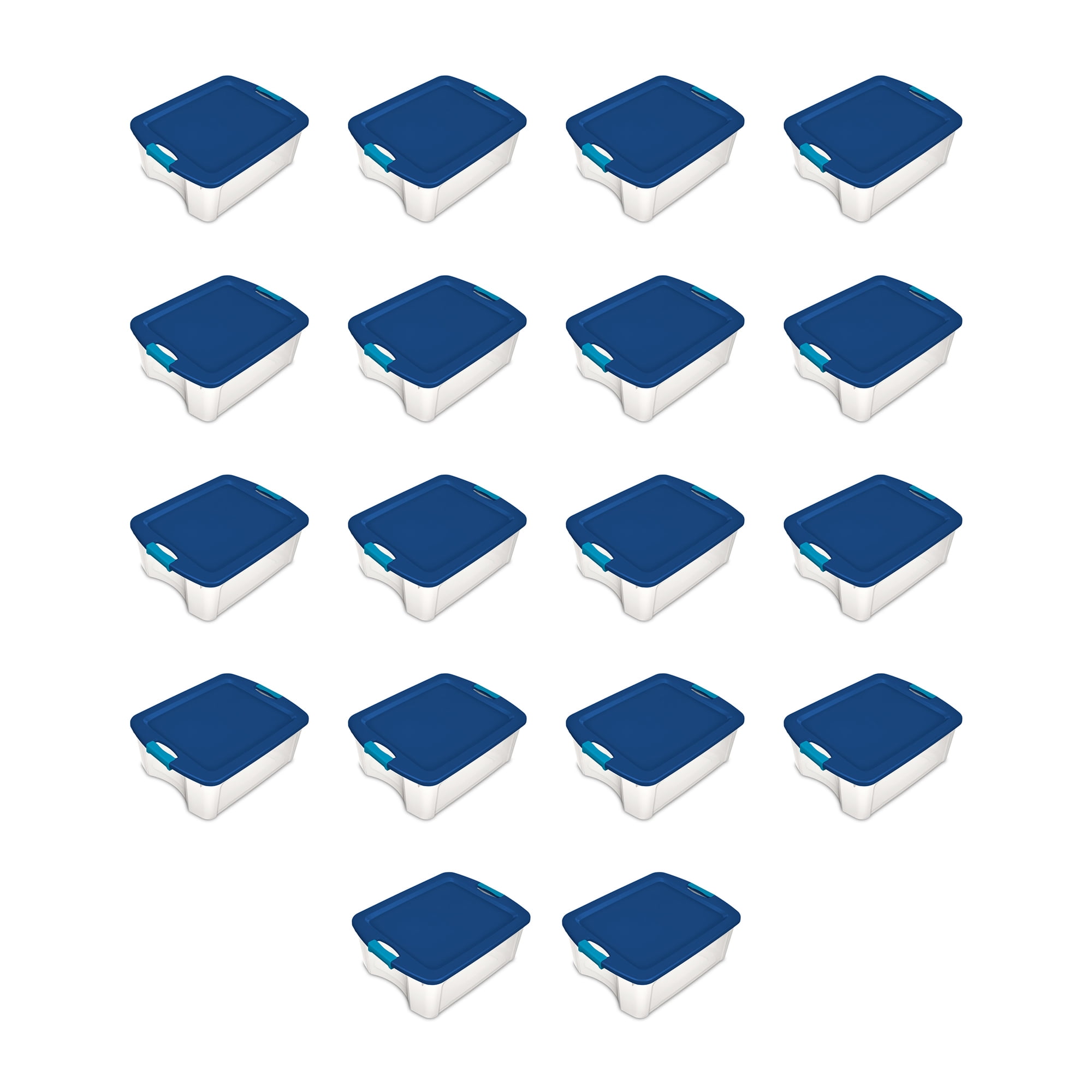 Sterilite 12 Gallon Latch and Carry Clear Storage Tote Box with Locking ...