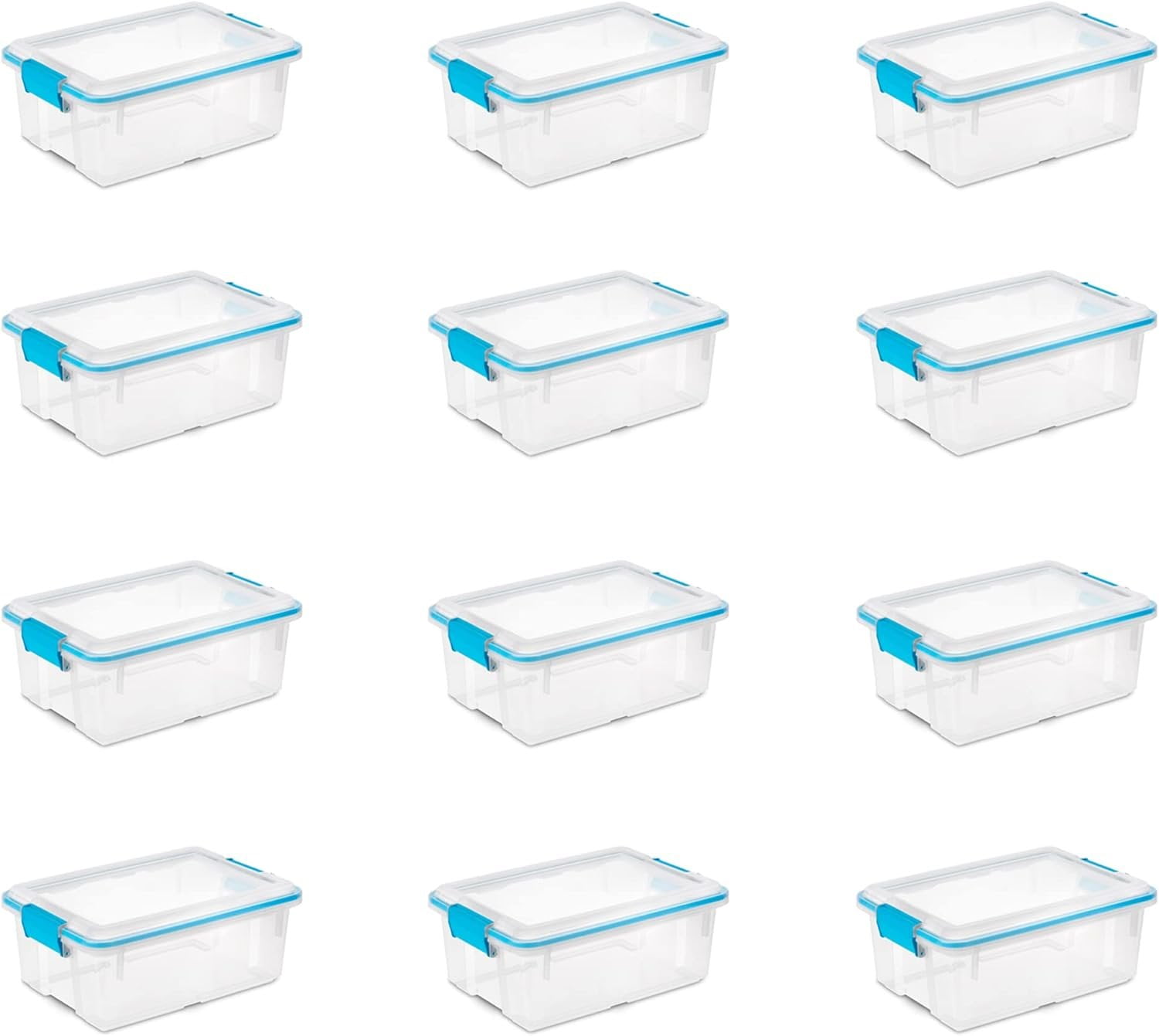 Sterilite 12 Qt Gasket Box, Stackable Storage Bin with Latching Lid and ...