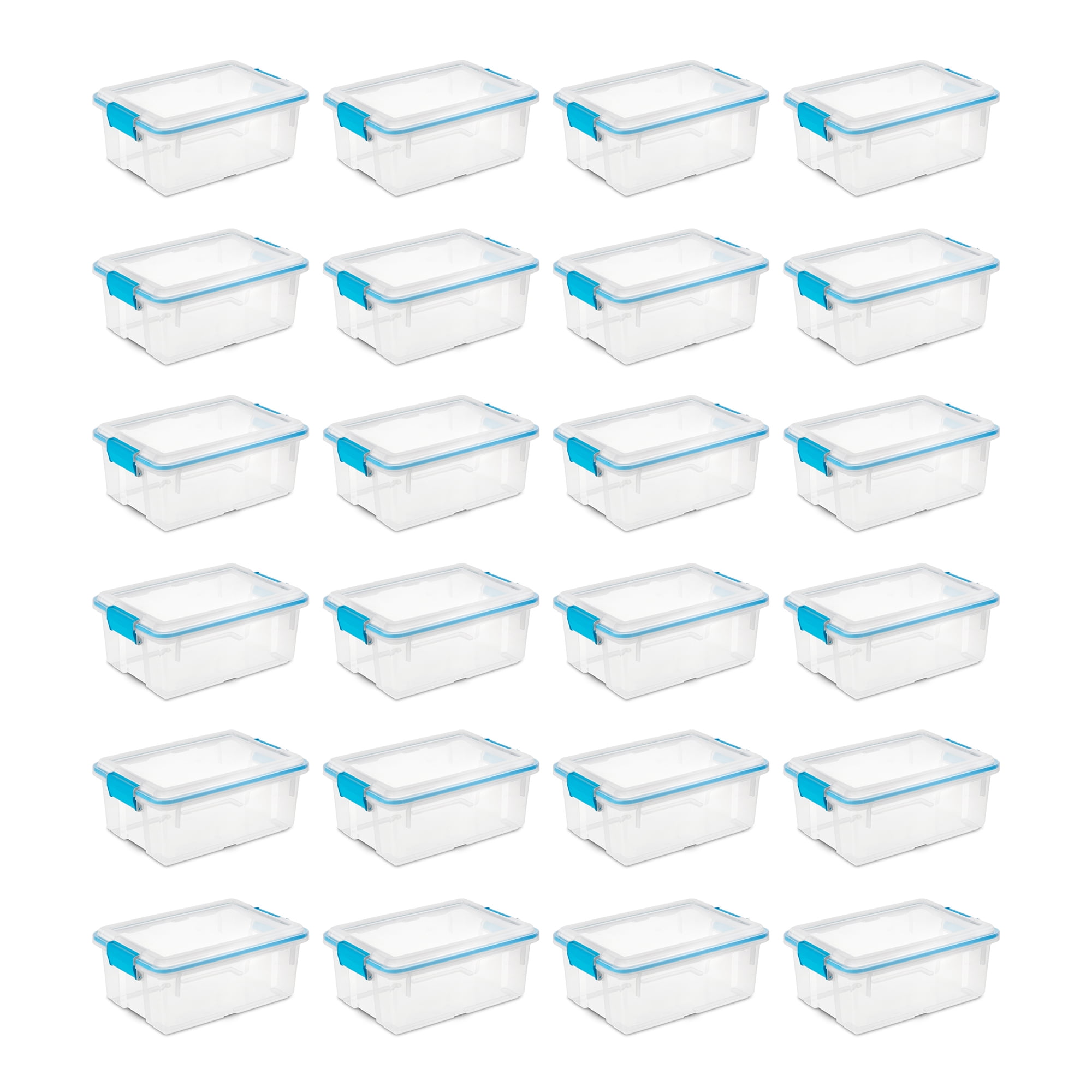 Sterilite 12 Qt Gasket Sealed Plastic Storage Bin with Latch, Clear ...
