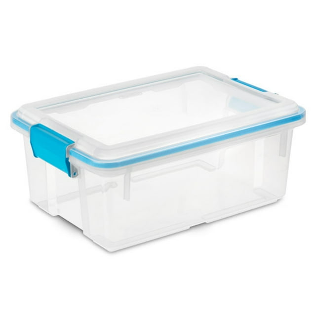 Sterilite 12 Qt Clear Storage Bin Container with Gasket Sealed Lid ...