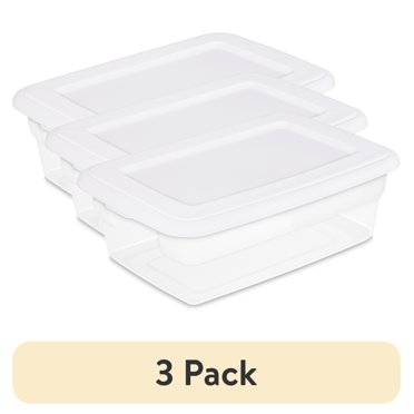 Sterilite Set of (2) 12 Qt. Storage Boxes Plastic, White - Walmart.com