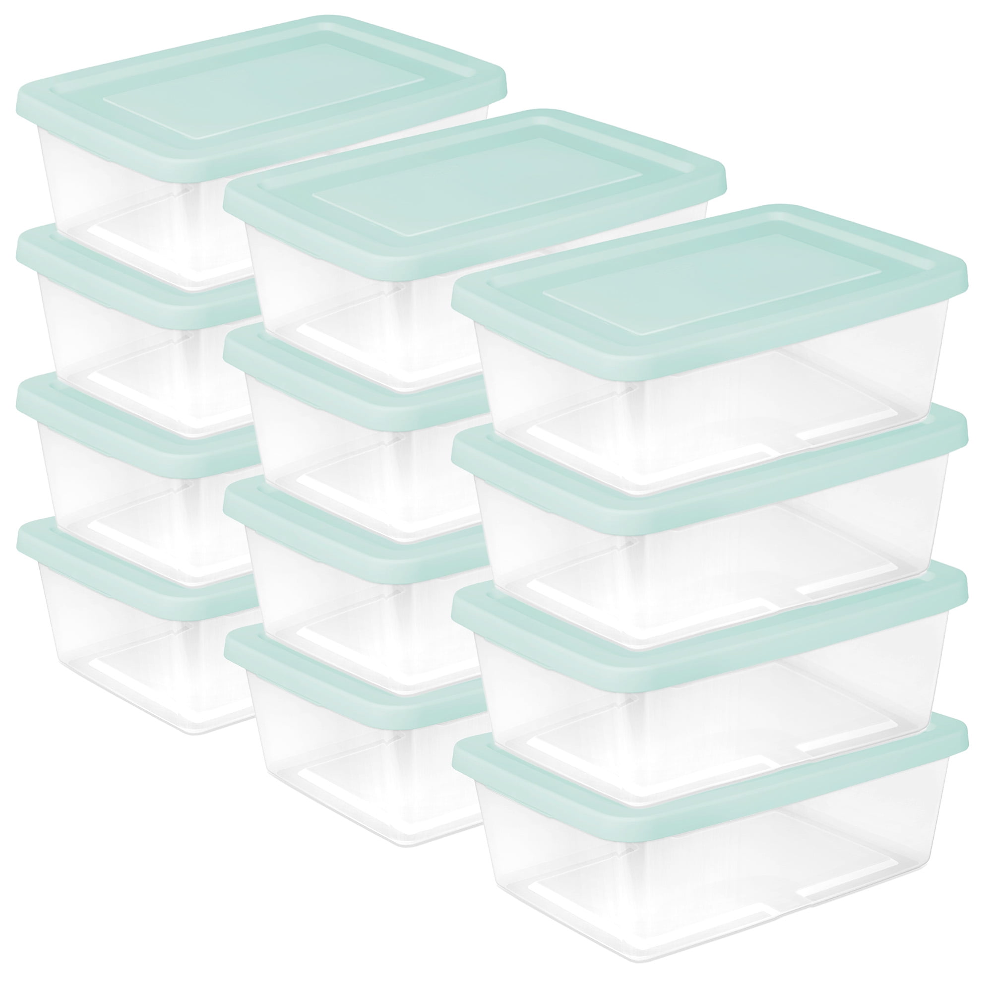 Sterilite 12 Qt Storage Boxes, Clear Plastic Containers with Snap Lids ...