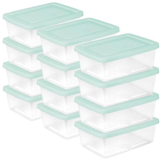 Sterilite 12 Qt Storage Boxes, Clear Plastic Containers with Snap Lids ...