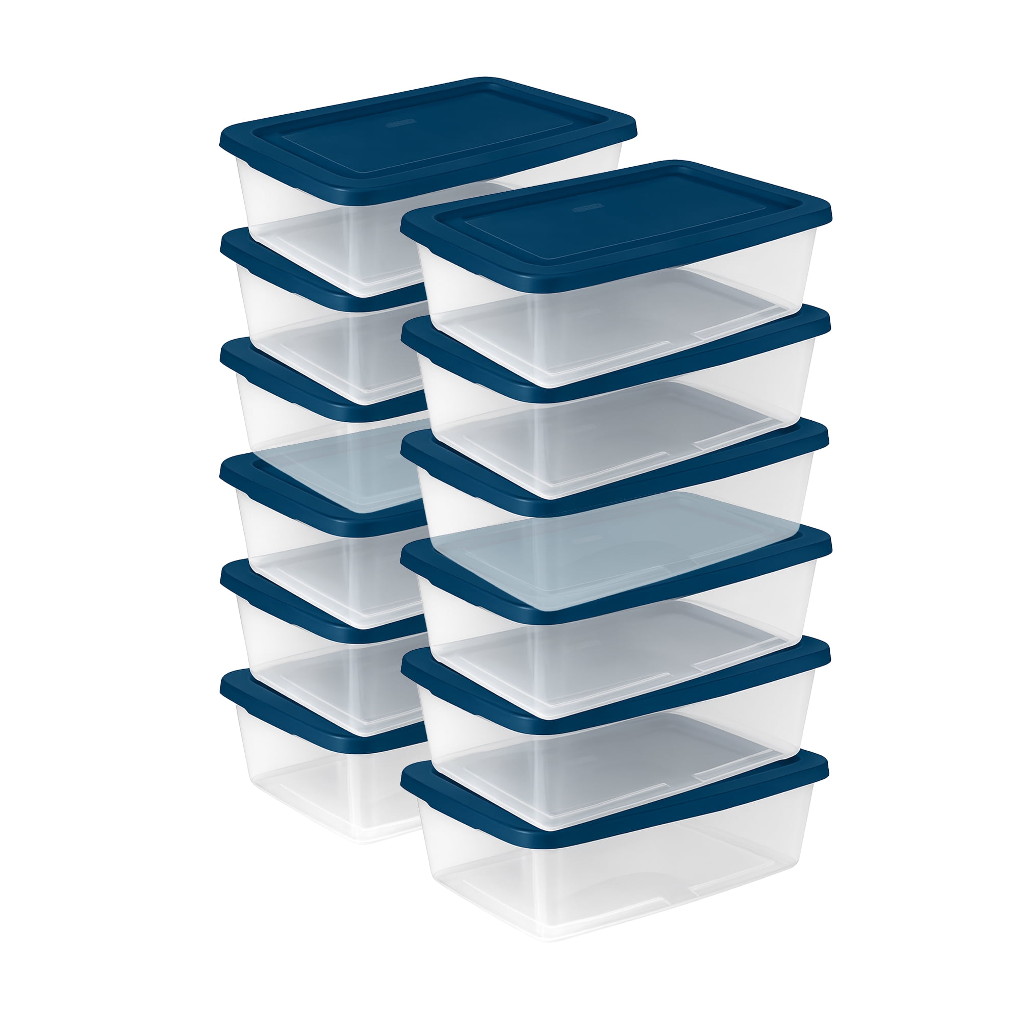 Sterilite 12 Qt Storage Boxes, Clear Plastic Containers with Snap Lids ...