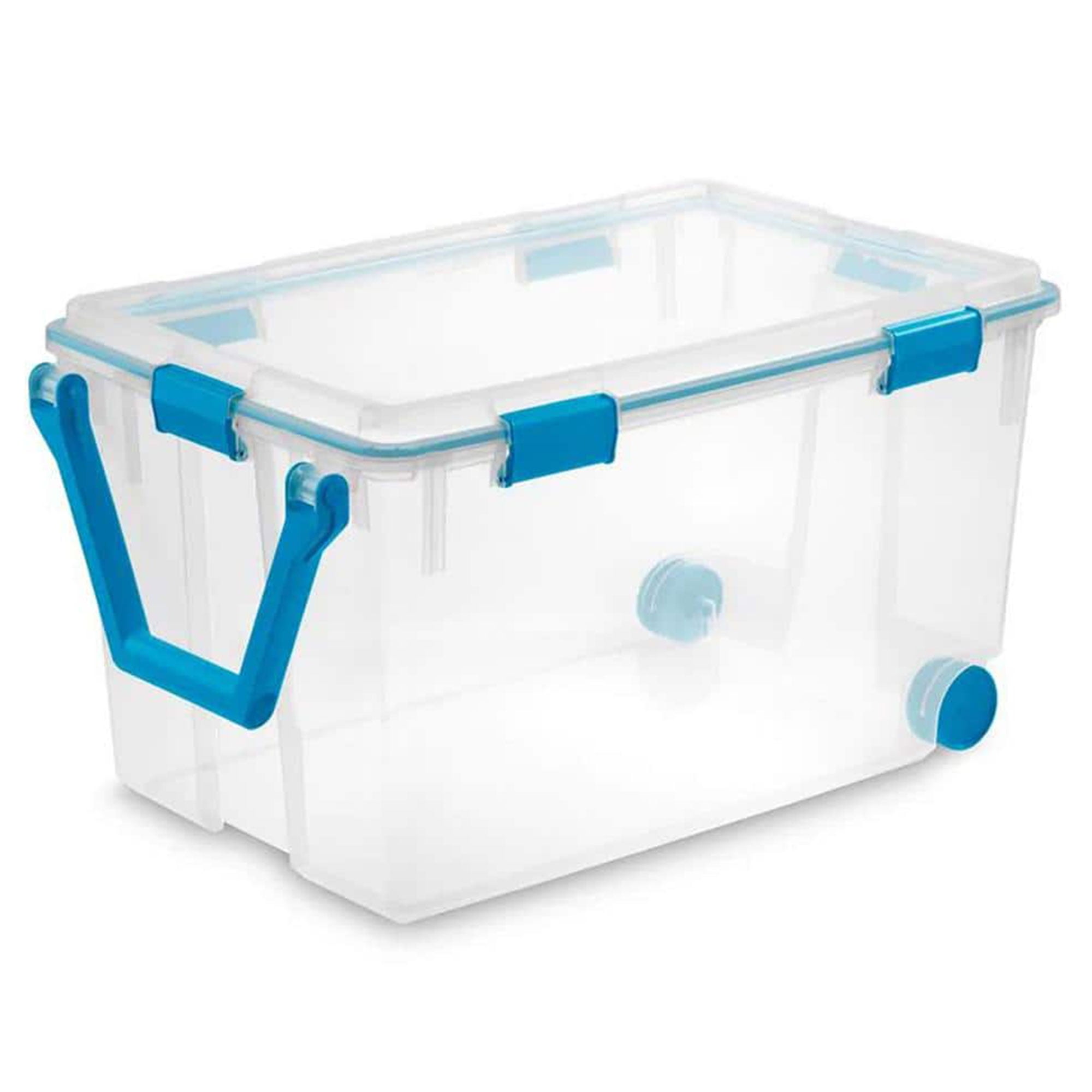 Sterilite 120 Qt Weatherproof Storage Containers, Clear Plastic Wheeled ...