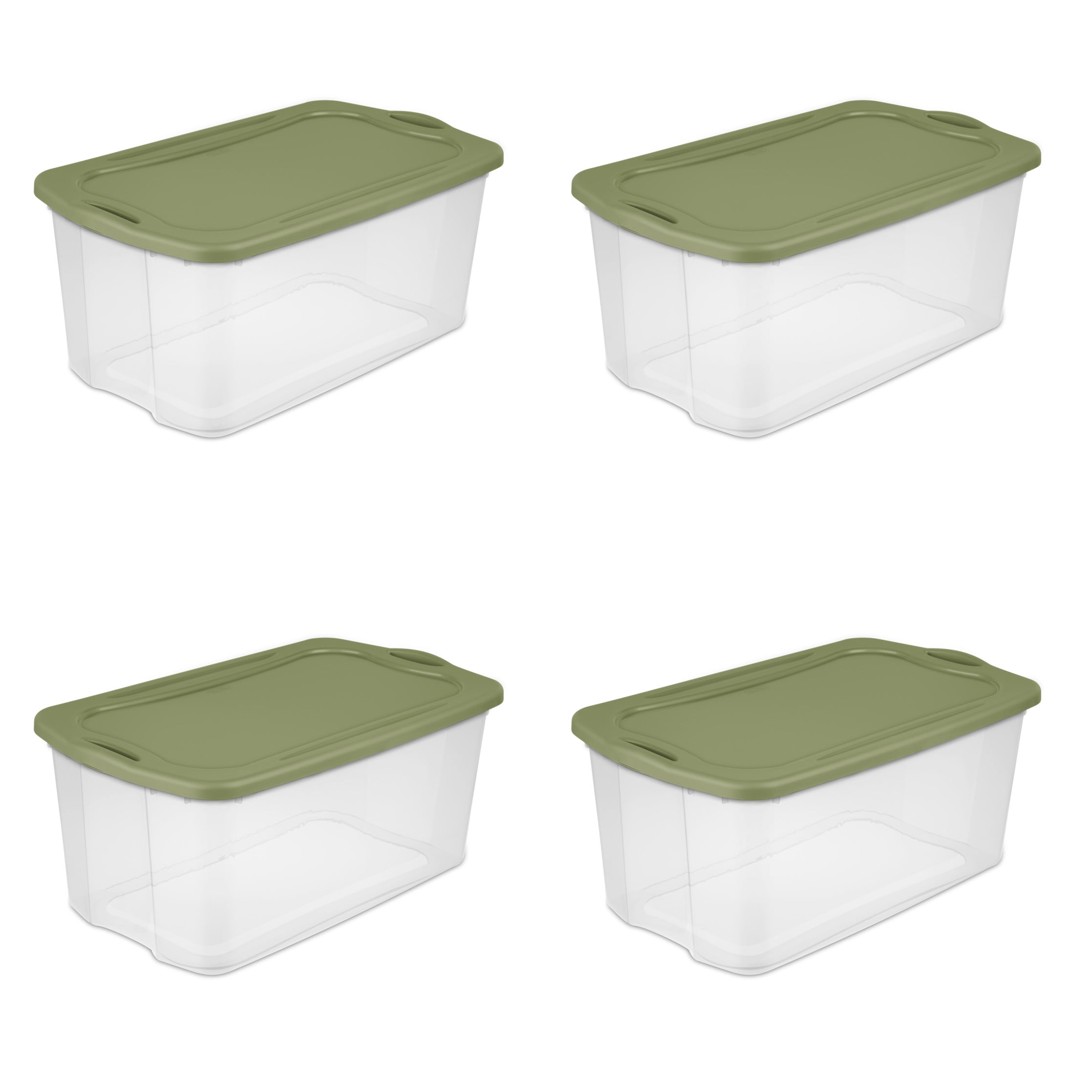 Sterilite 120 Qt. EZ Carry Clear Storage Box, Sage Legume, Set of 4 ...